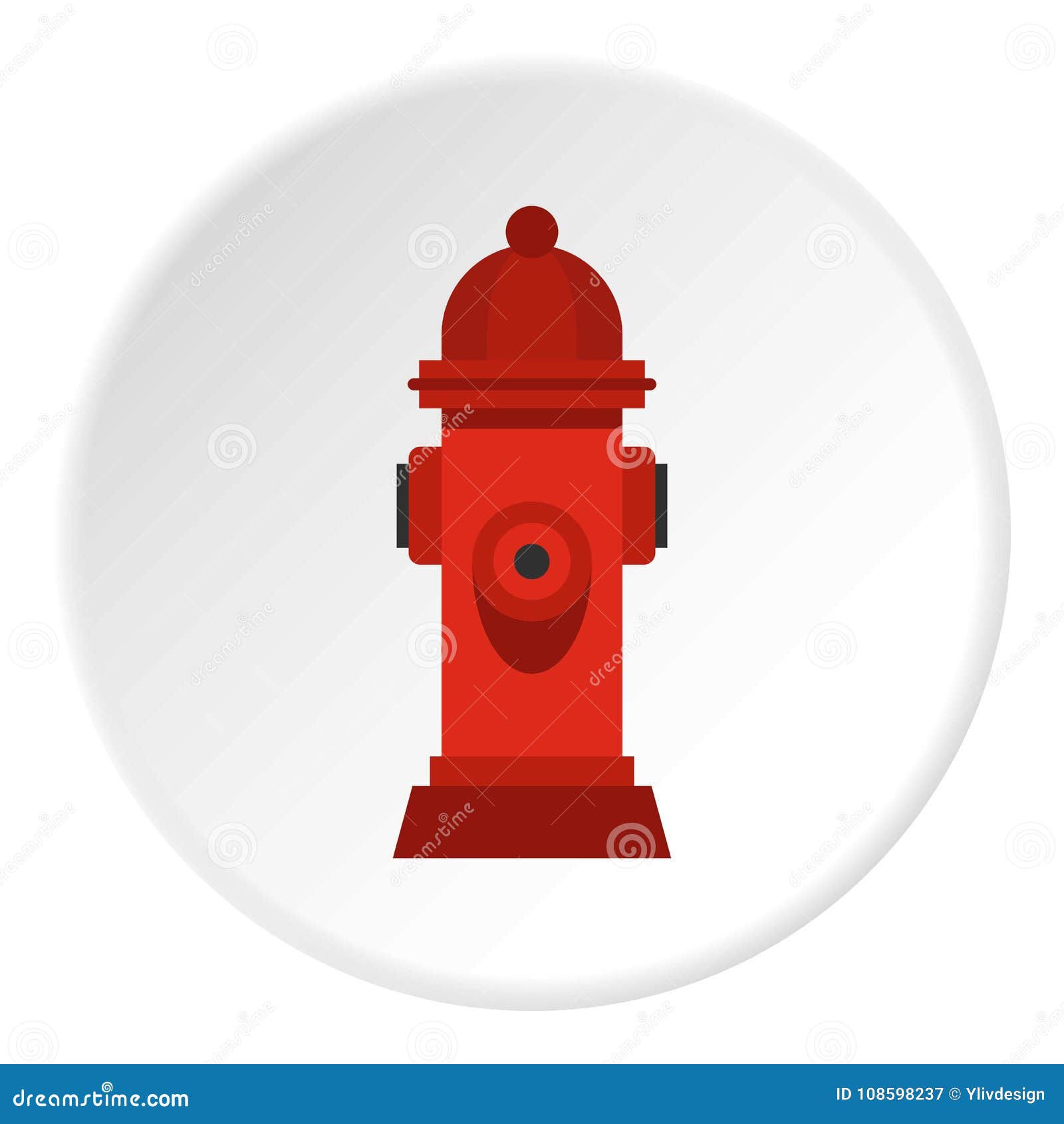Red Fire Hydrant Icon Circle Stock Vector - Illustration of alarm ...