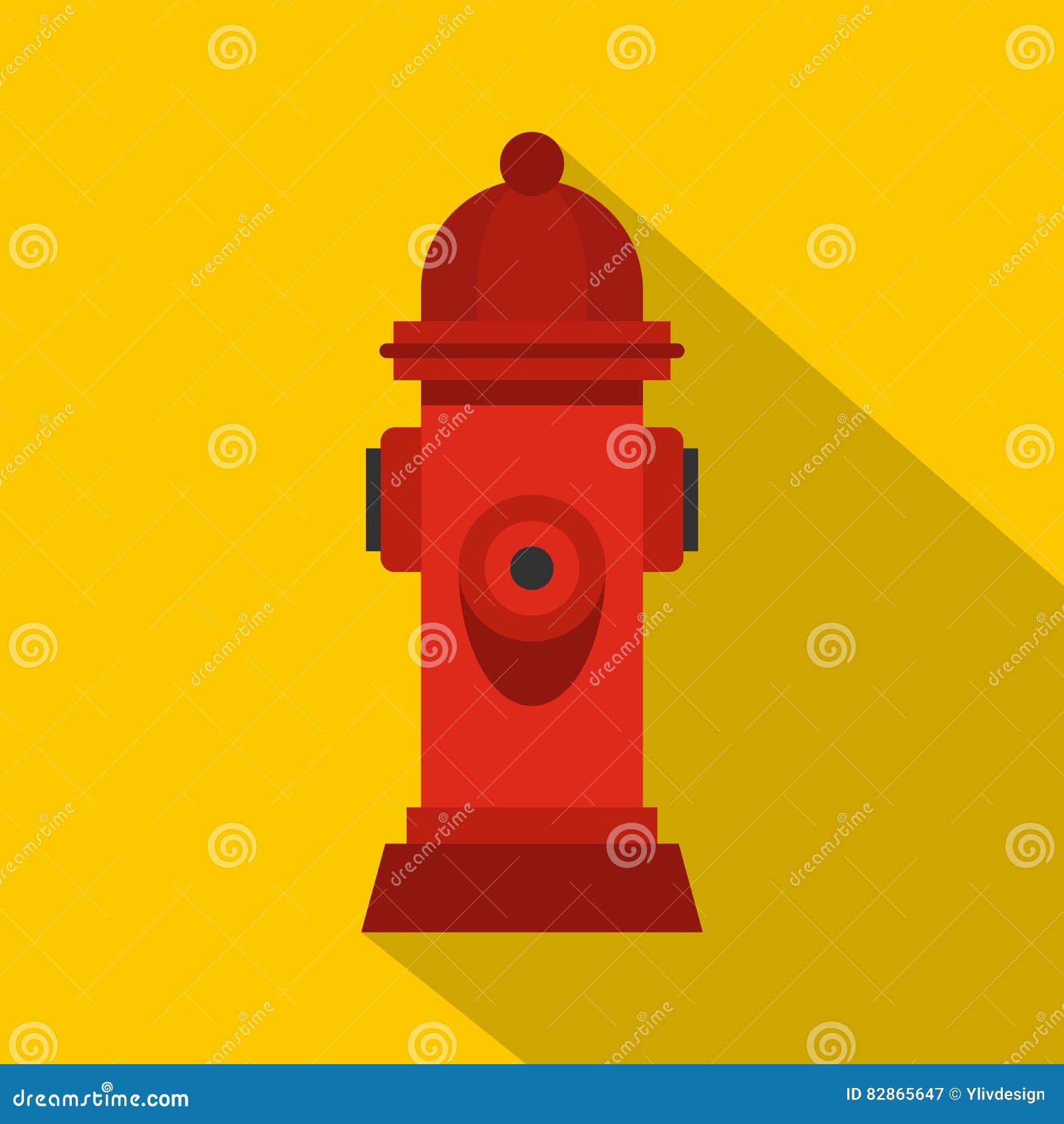 Red Fire Hydrant Icon, Flat Style Stock Vector - Illustration of glass ...