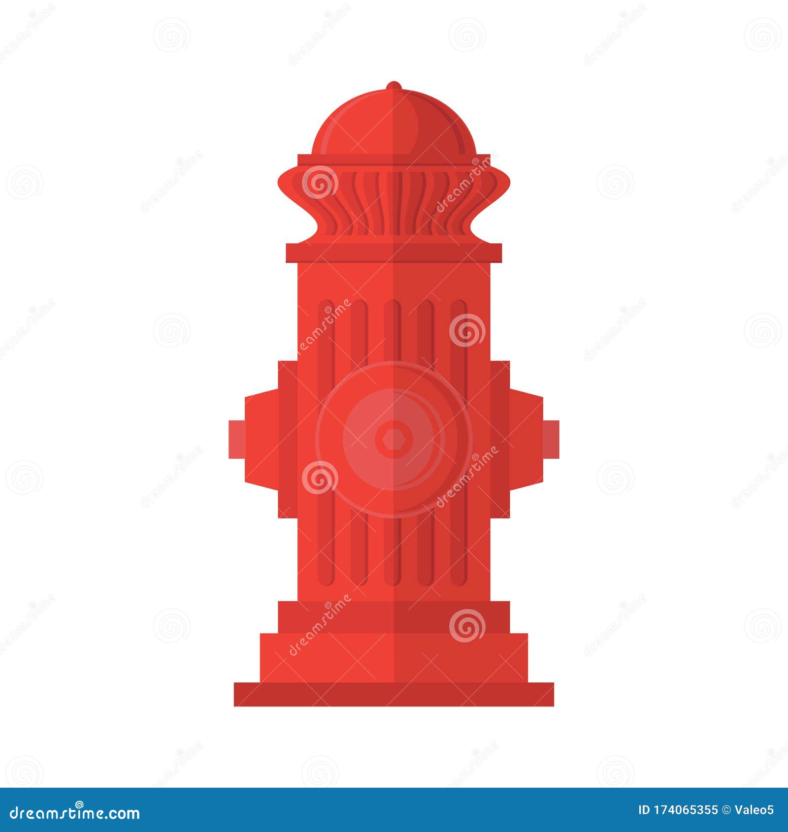 Red Fire Hydrant Icon Isolated on White Background. Flat Style Logo for ...