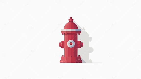 Red Fire Hydrant Icon with Shadow Vector Illustration Stock Vector ...