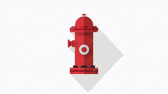Red Fire Hydrant Icon with Shadow Vector Illustration Stock Vector ...