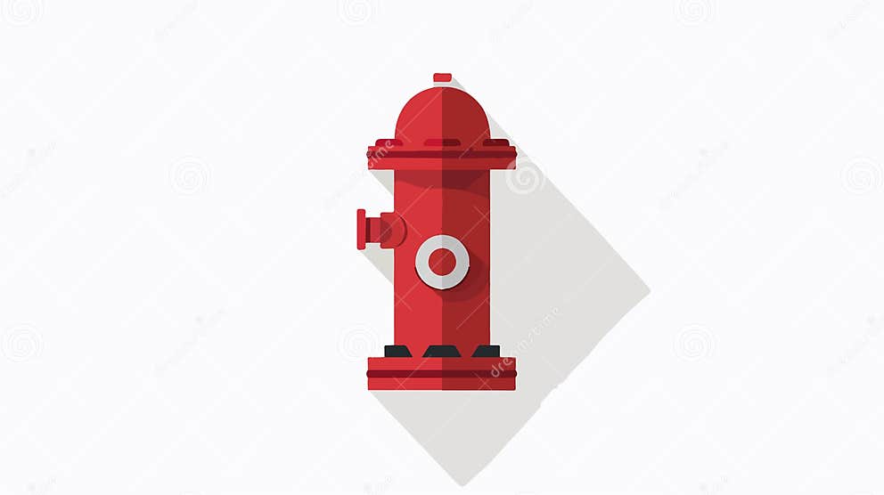 Red Fire Hydrant Icon with Shadow Vector Illustration Stock Vector ...
