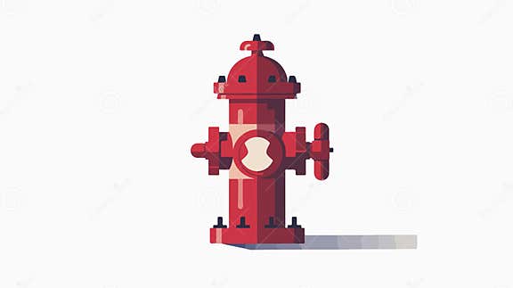 Red Fire Hydrant Icon with Shadow Vector Illustration Stock Vector ...