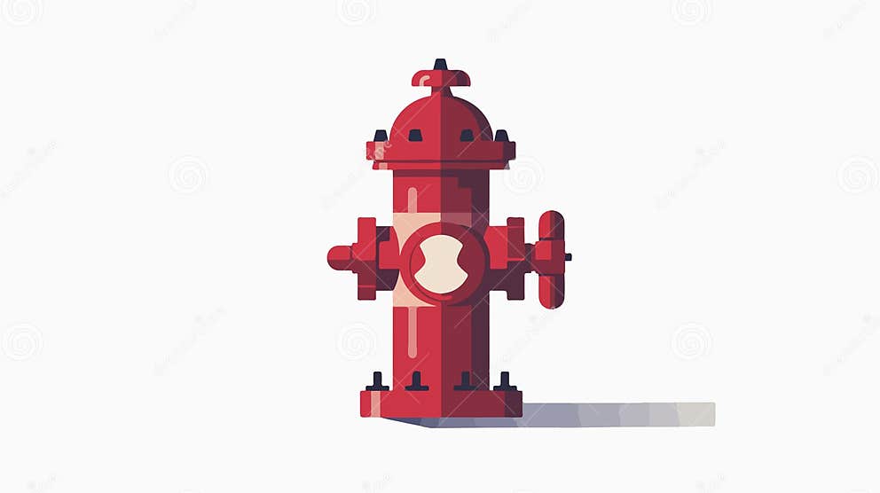 Red Fire Hydrant Icon with Shadow Vector Illustration Stock Vector ...