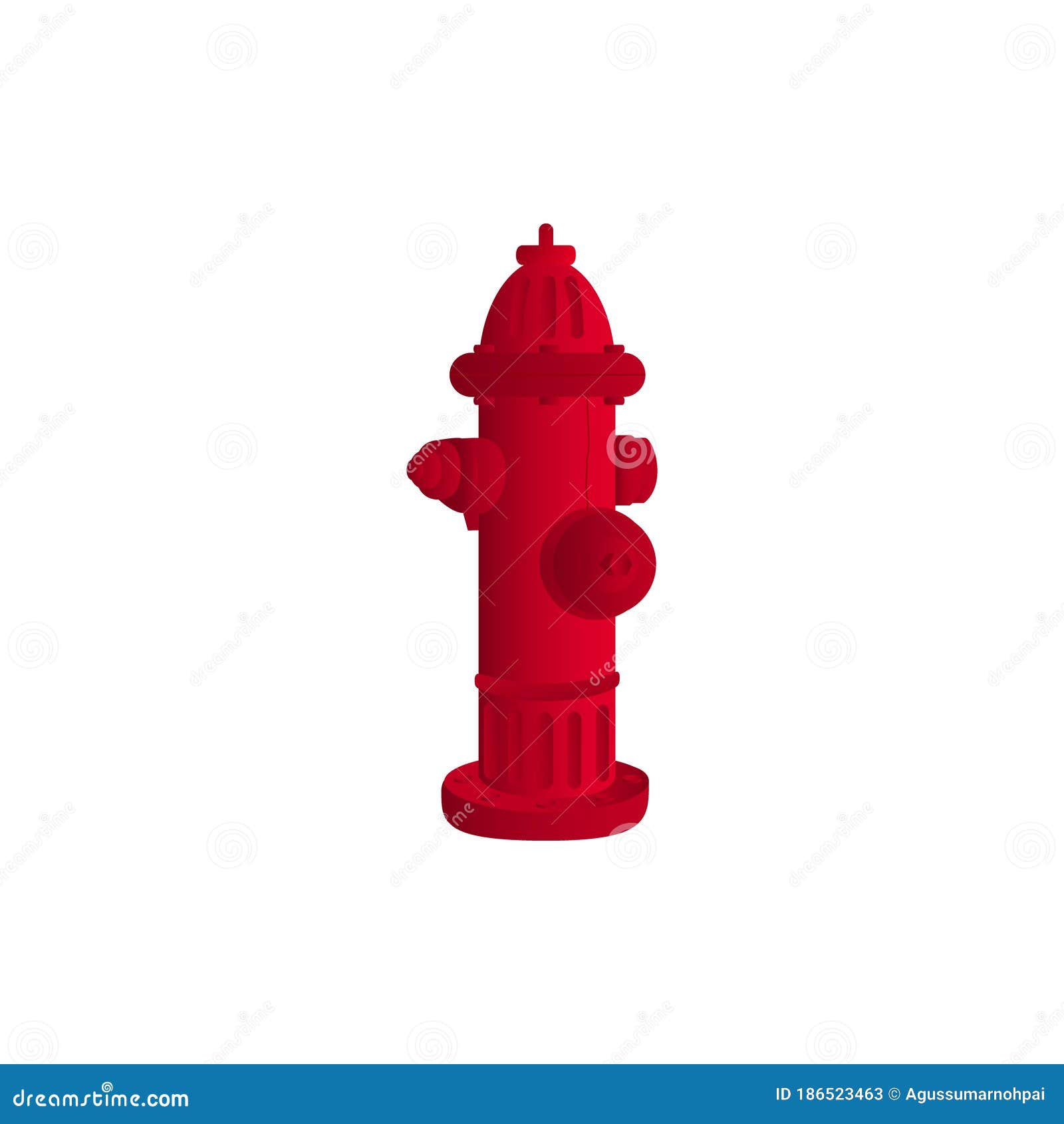 Red fire hydrant for icon stock vector. Illustration of icon - 186523463