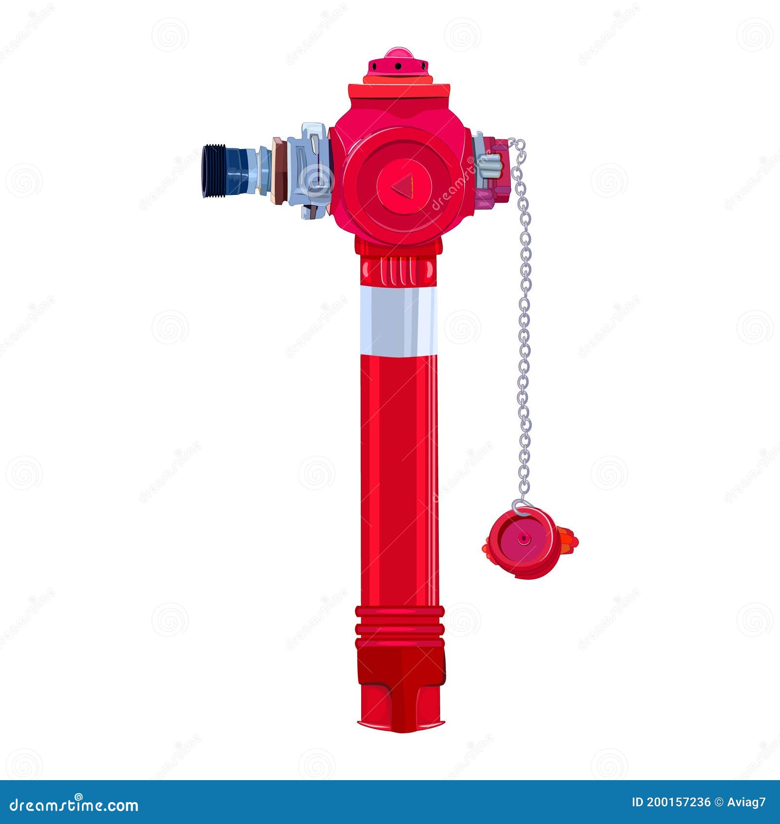 Active Fire Protection Devices With Fire Hose And Fire Hydrant Vector ...