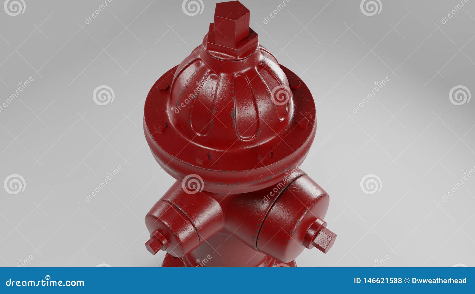 Red Fire Hydrant Isolated on White with a Few Worn Spots and Rust 3d ...