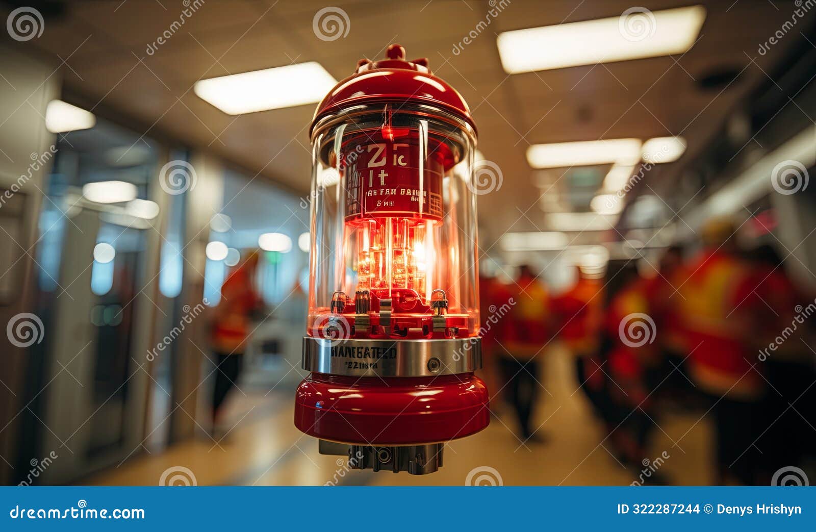Red Fire Hydrant with a Red Light Stock Photo - Image of alert ...