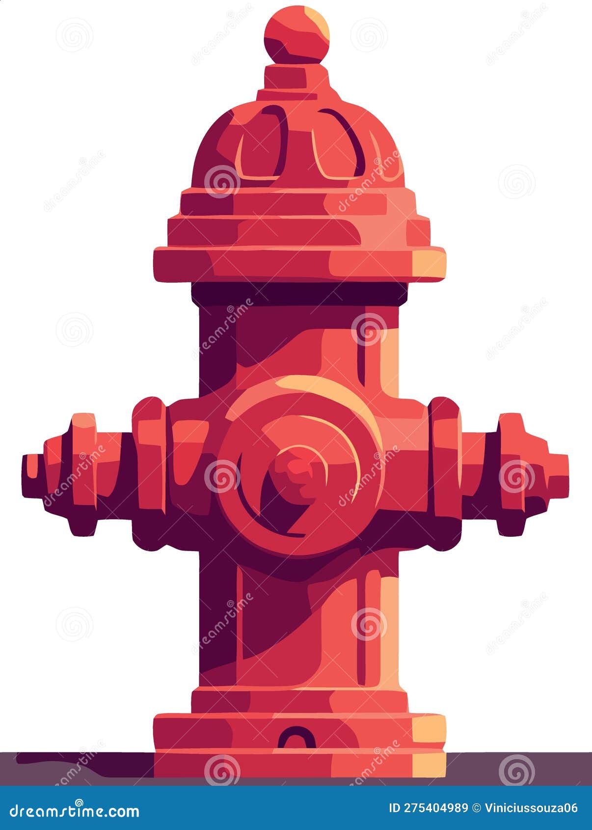 Red fire hydrant object stock vector. Illustration of isolated - 275404989