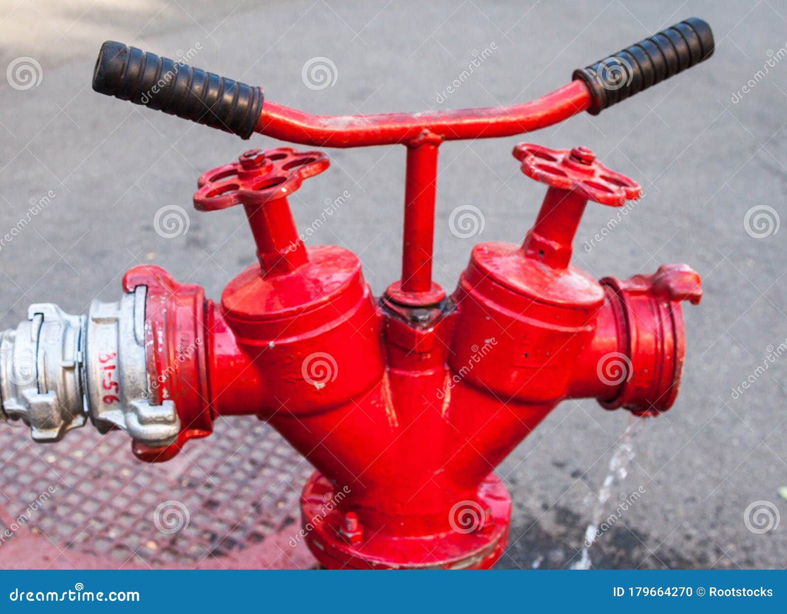 Red fire hydrant stock photo. Image of city, firemen - 179664270