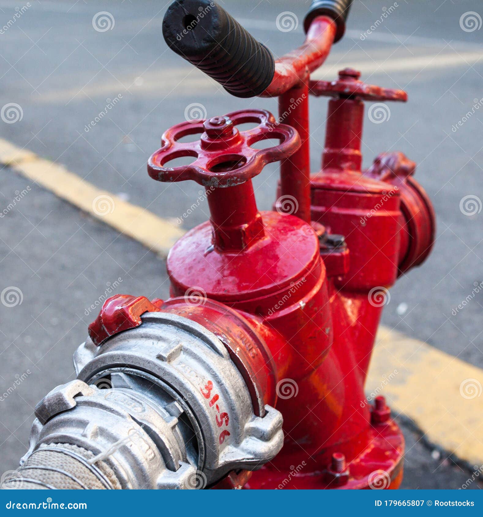 Red fire hydrant stock image. Image of firemen, point - 179665807