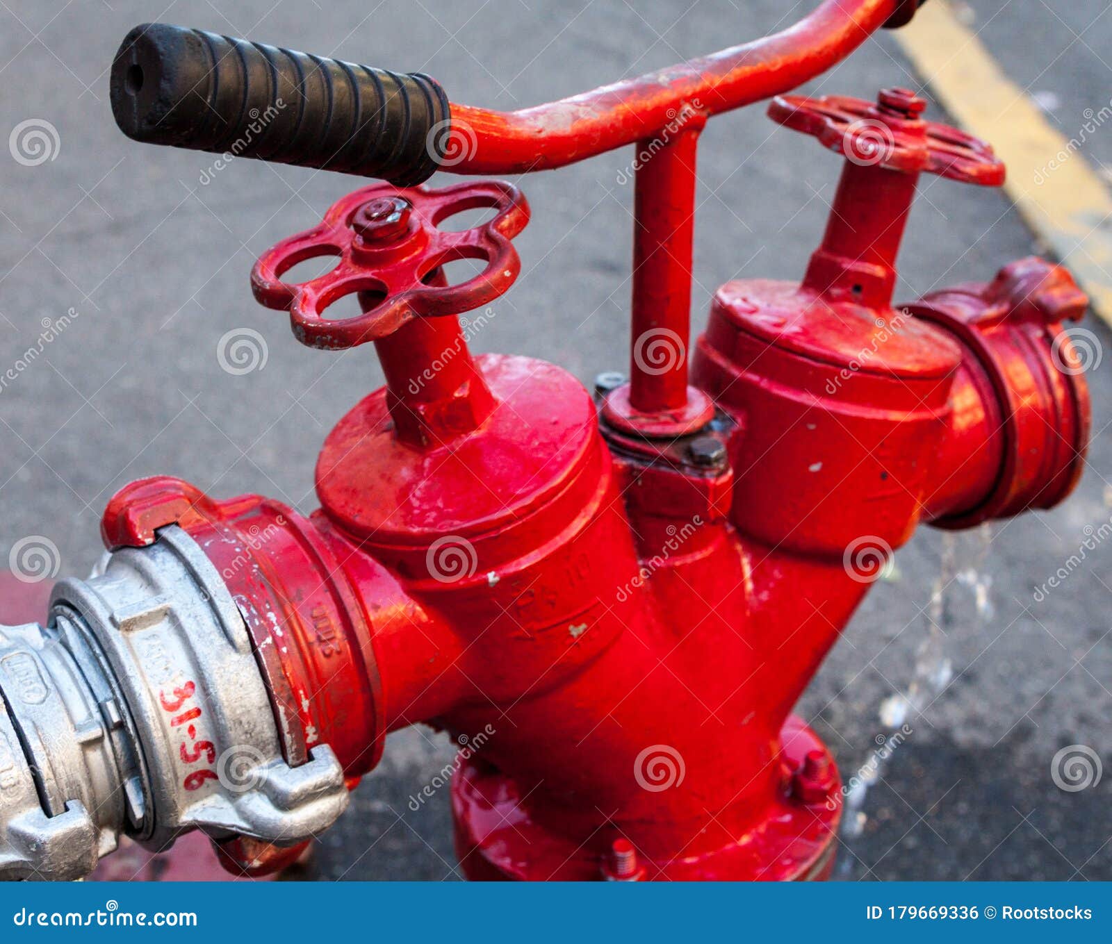 Red fire hydrant stock photo. Image of outfit, outdoor - 179669336
