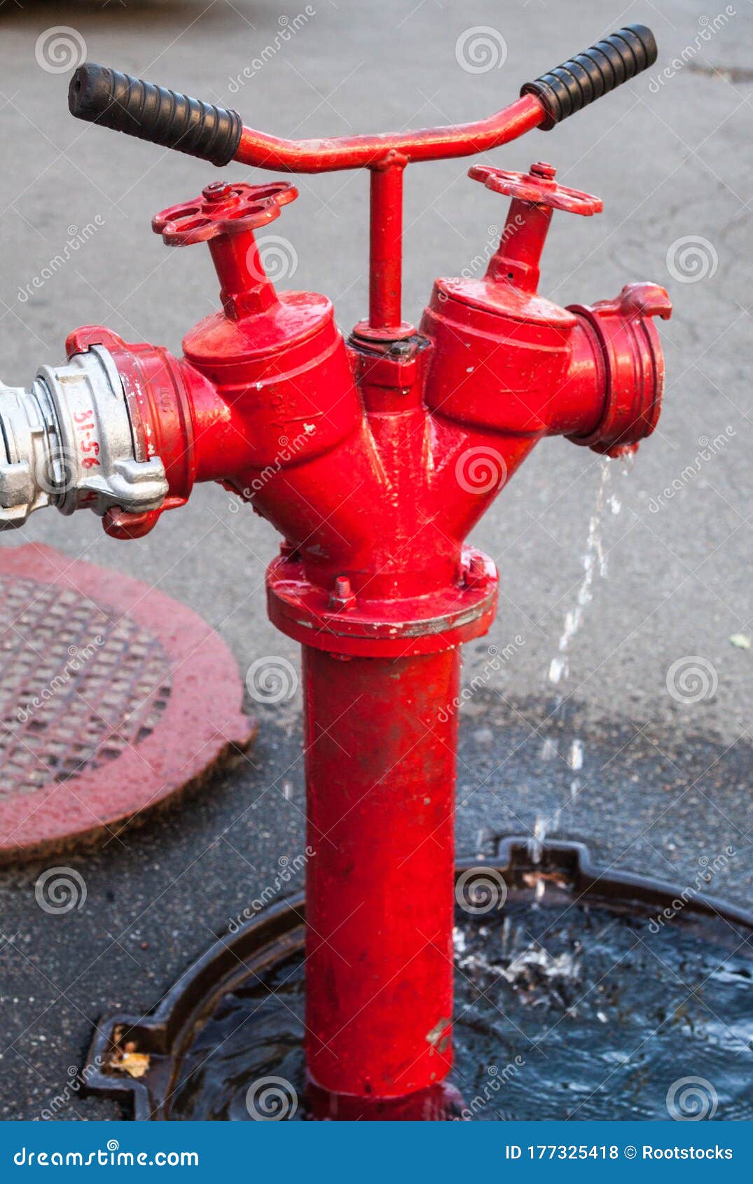 Red fire hydrant stock photo. Image of point, open, extinguish - 177325418