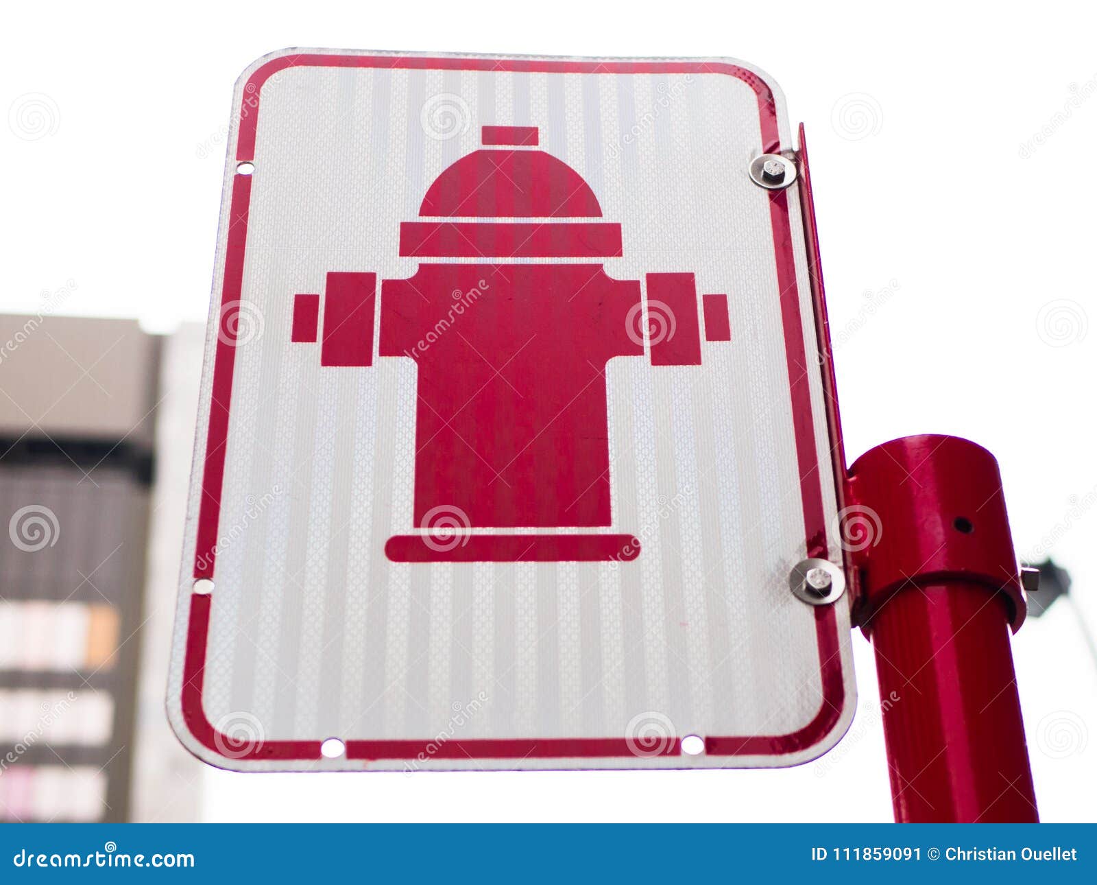 Red Fire Hydrant Sign on a Street Stock Image - Image of accident ...