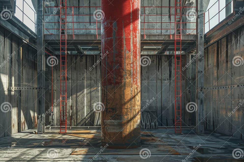 A Red Fire Hydrant Sitting Inside of a Building. Suitable for Fire ...
