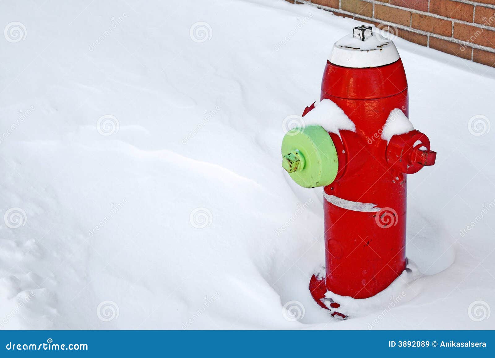 Red Fire Hydrant in the Snow Stock Image - Image of covered, protection ...