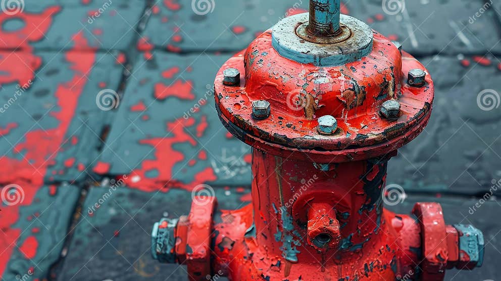 Red Fire Hydrant on a Splattered Background. Stock Image - Image of ...