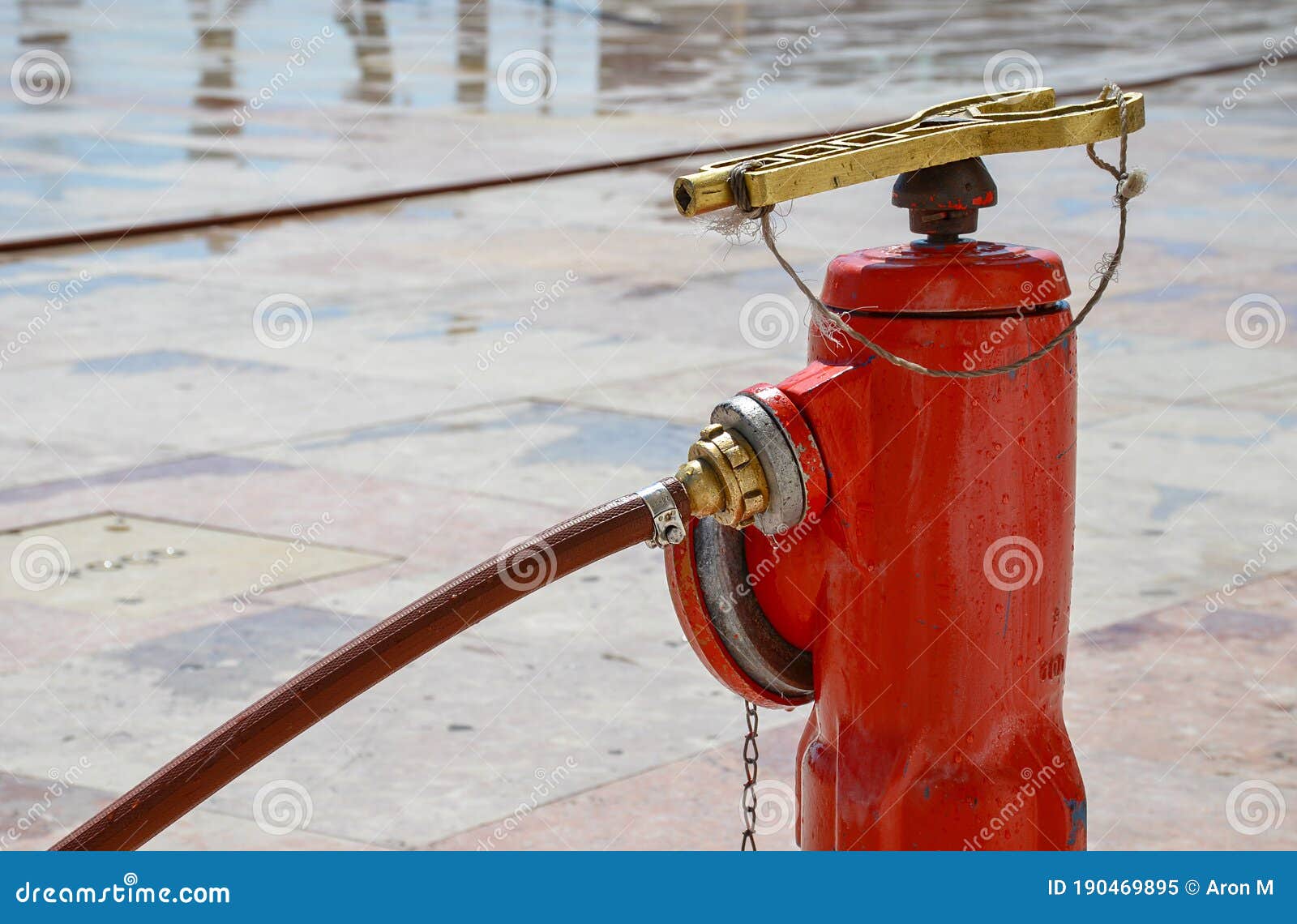 Red Fire Hydrant on the Street for Emergency Fire Access, with Key ...