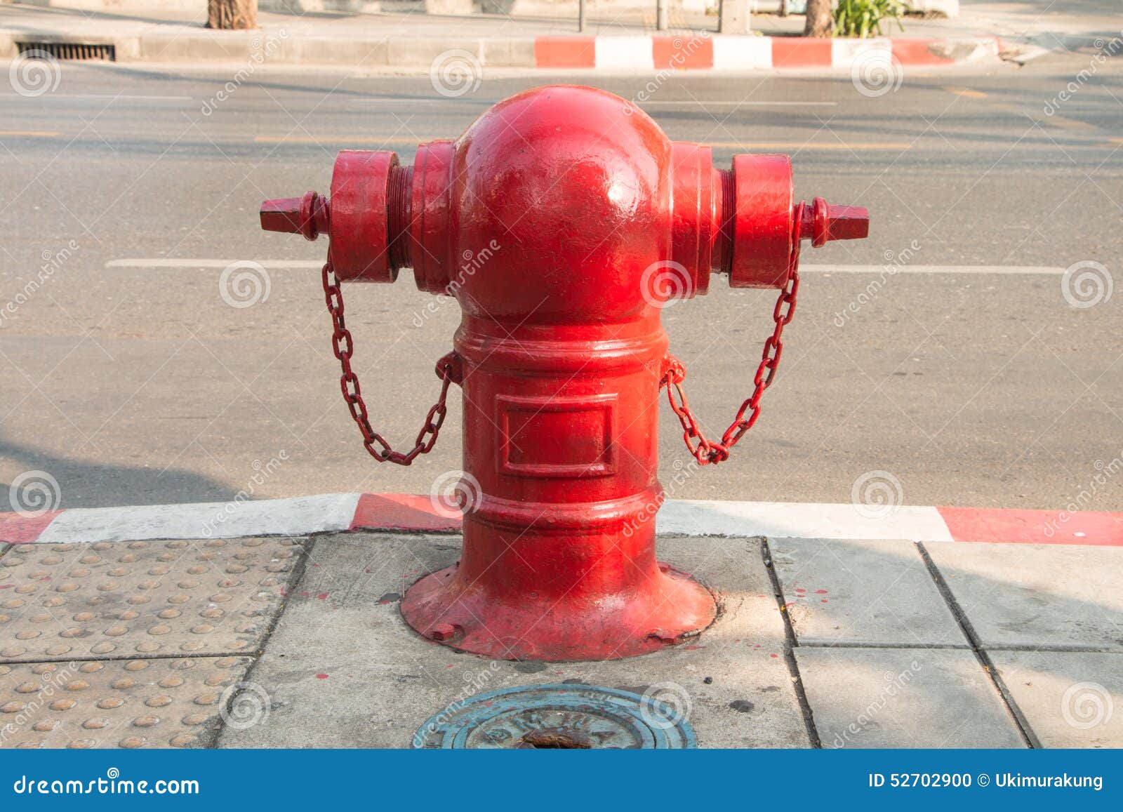 Red Fire Hydrant on the Street Stock Photo - Image of asia, emergency ...