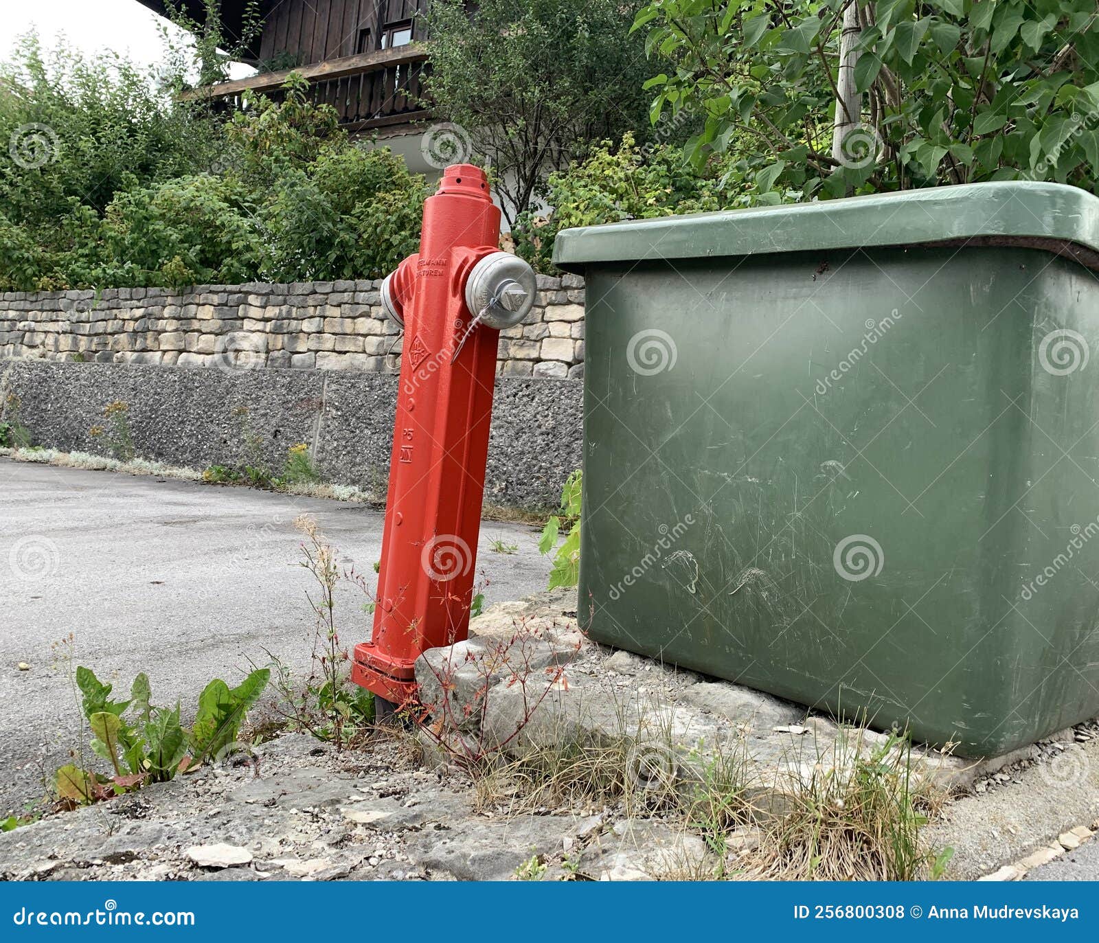Red Fire Hydrant on the Streets of the German City of Miesbach ...