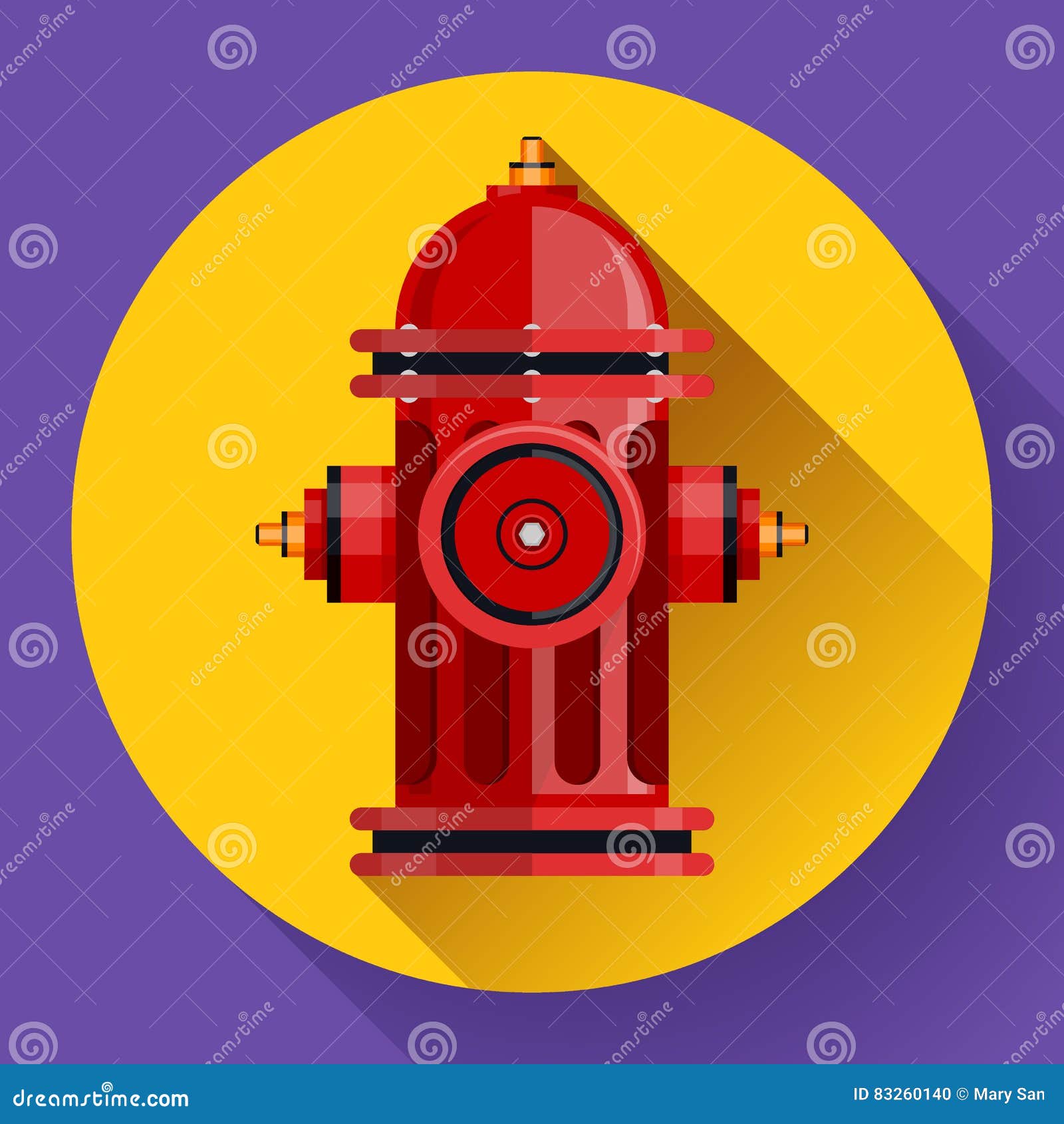 Red Fire Hydrant Vector Icon for Mobile Apps. Stock Vector ...