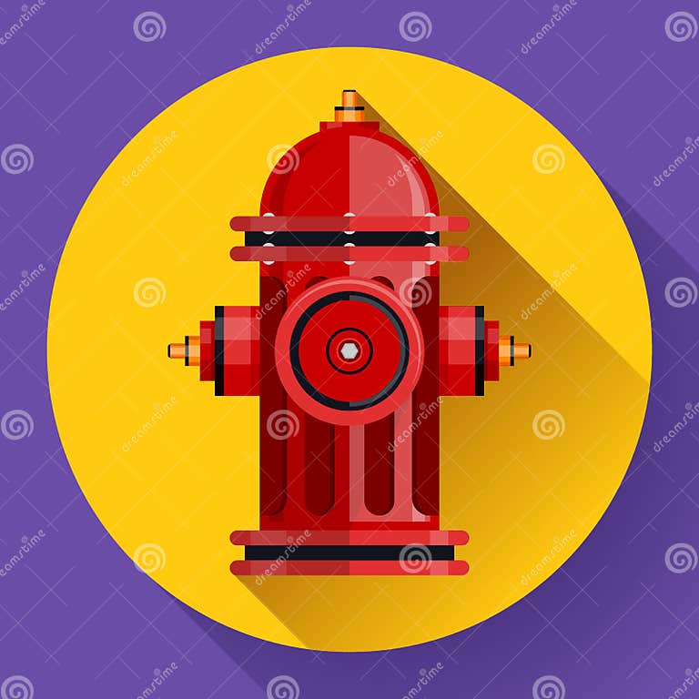 Red Fire Hydrant Vector Icon for Mobile Apps. Stock Vector ...