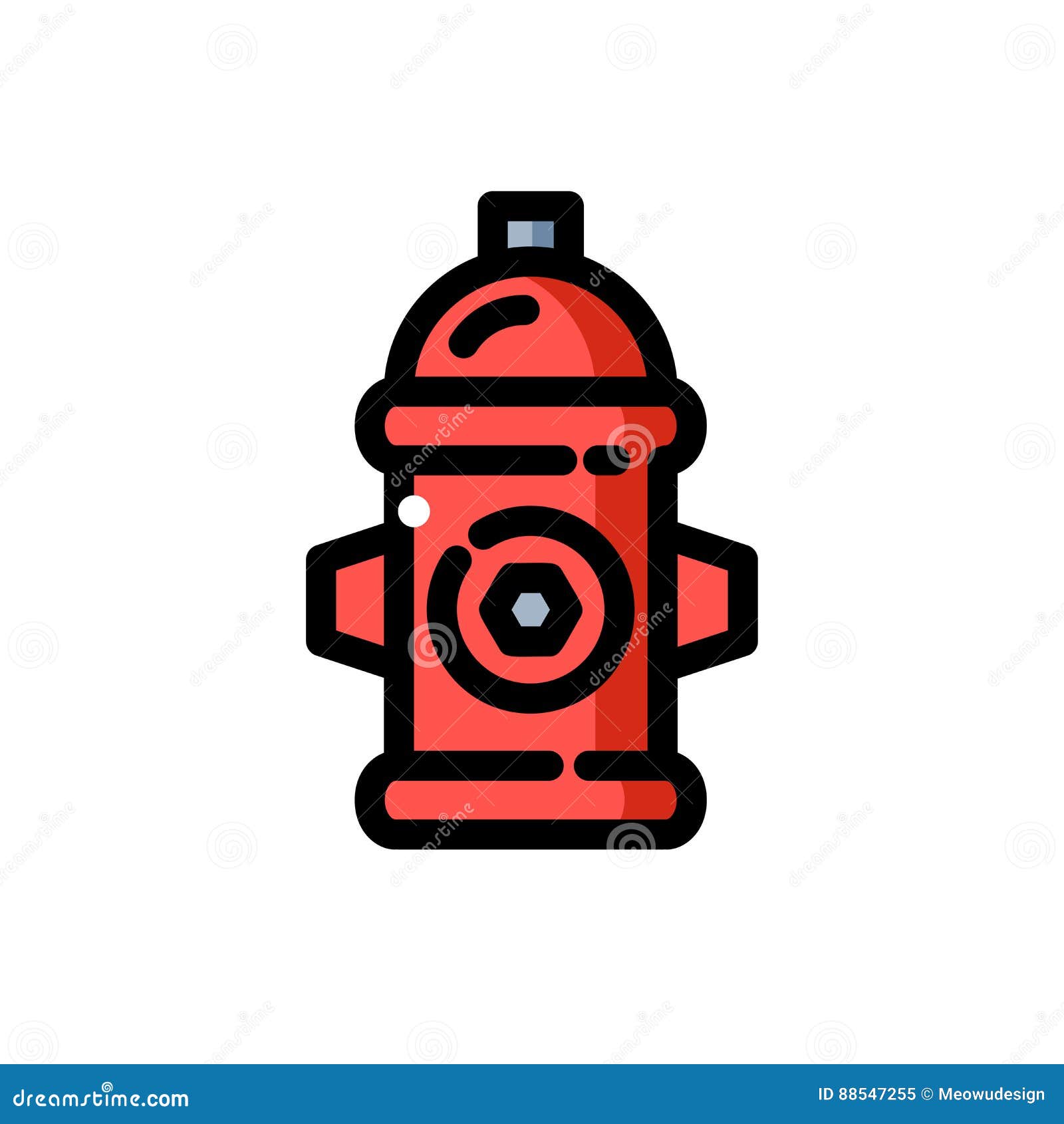 Red Fire Hydrant Vector Illustration Stock Vector - Illustration of ...