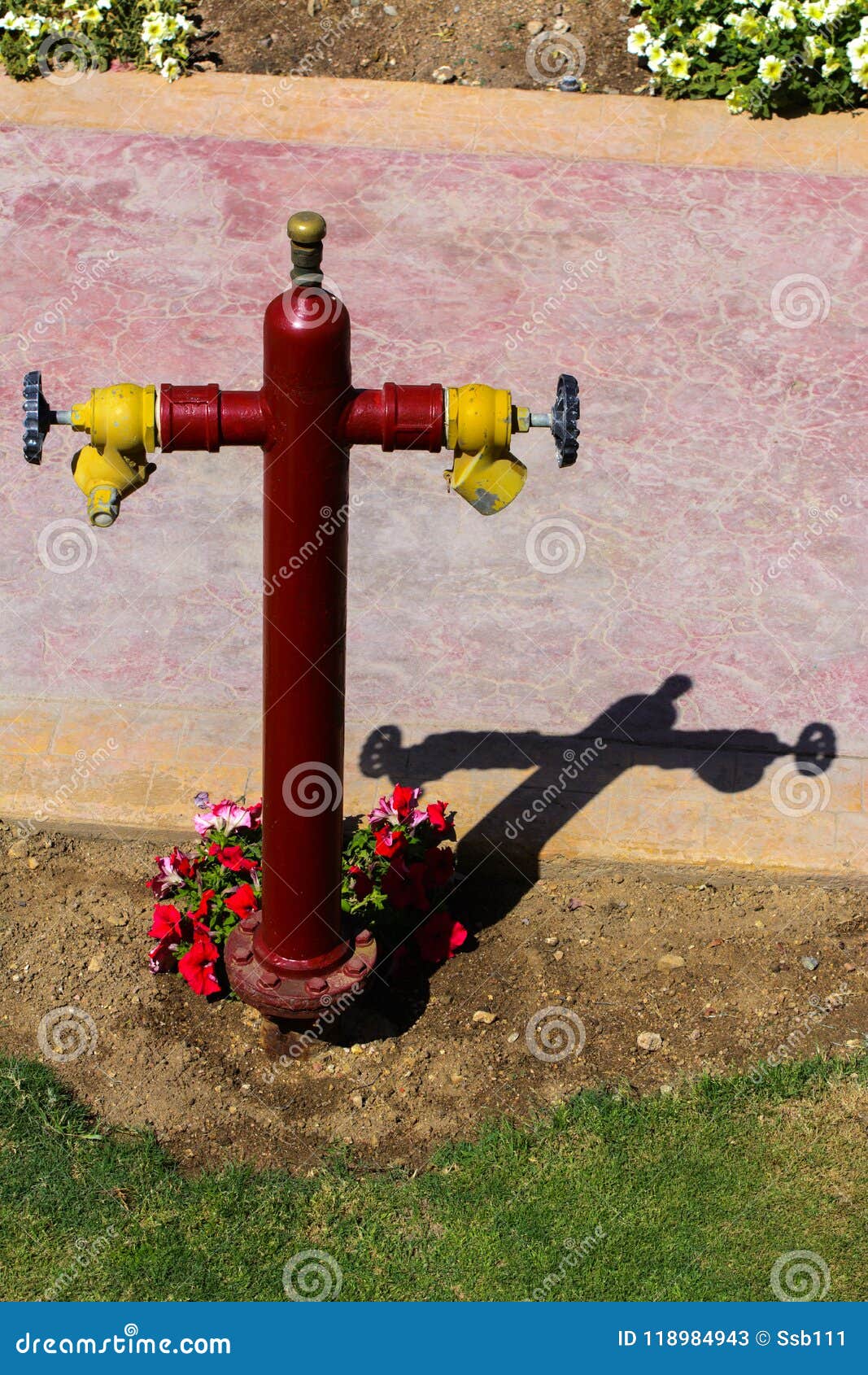 Red Fire Hydrant with Yellow Connectors. Fire Hydrant or Fire Pump ...