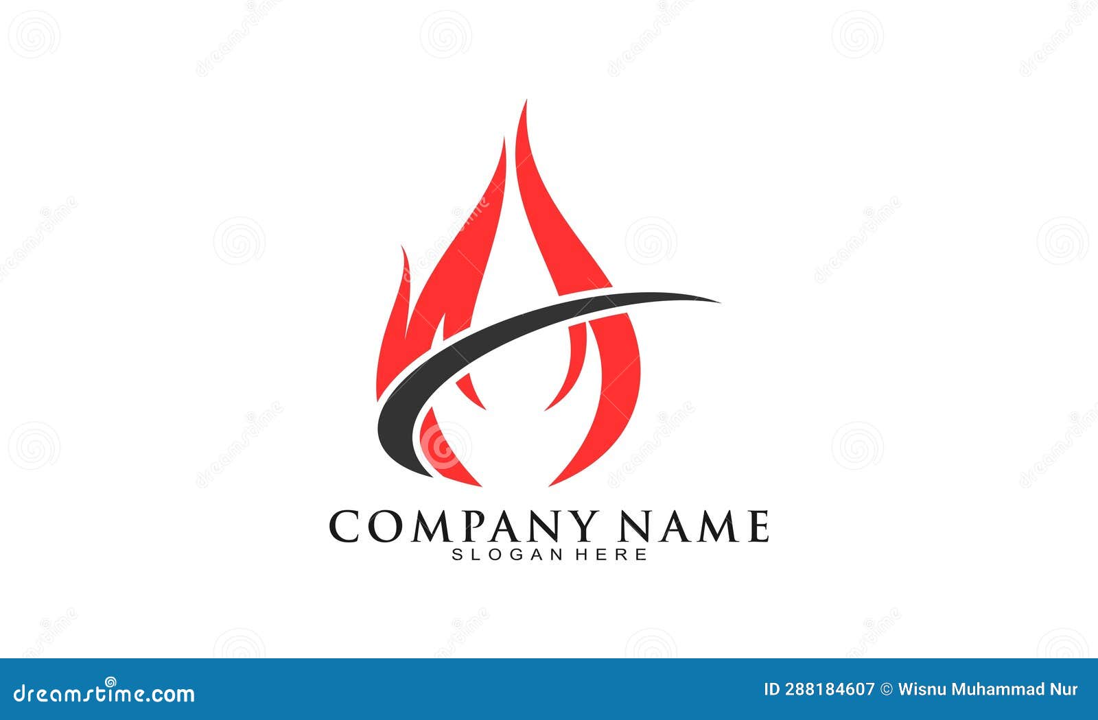 Red Fire Illustration Logo Design Vector Stock Vector - Illustration of ...