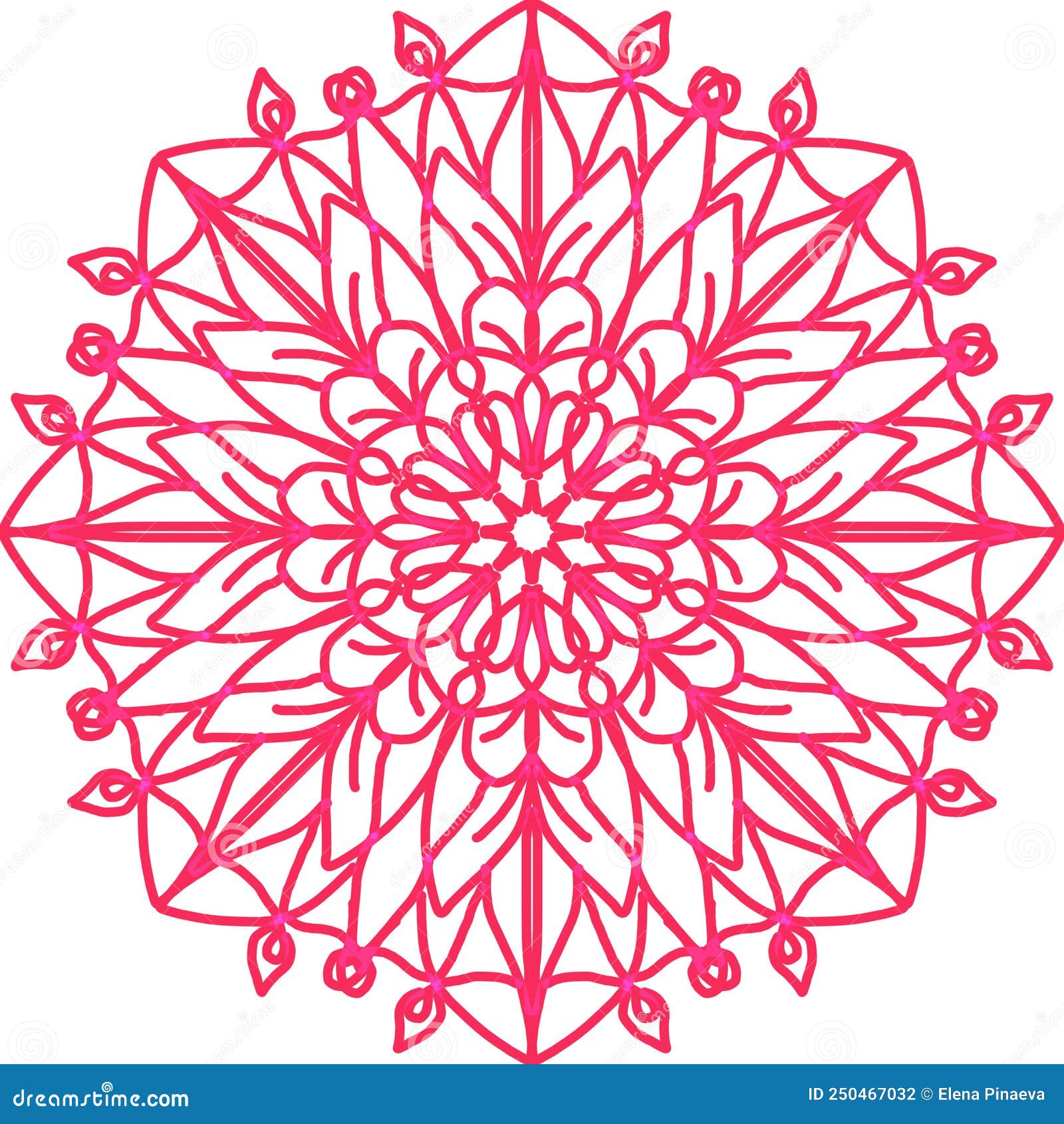 Red Fire Mandala. Activity And Coloring Stock Photography ...