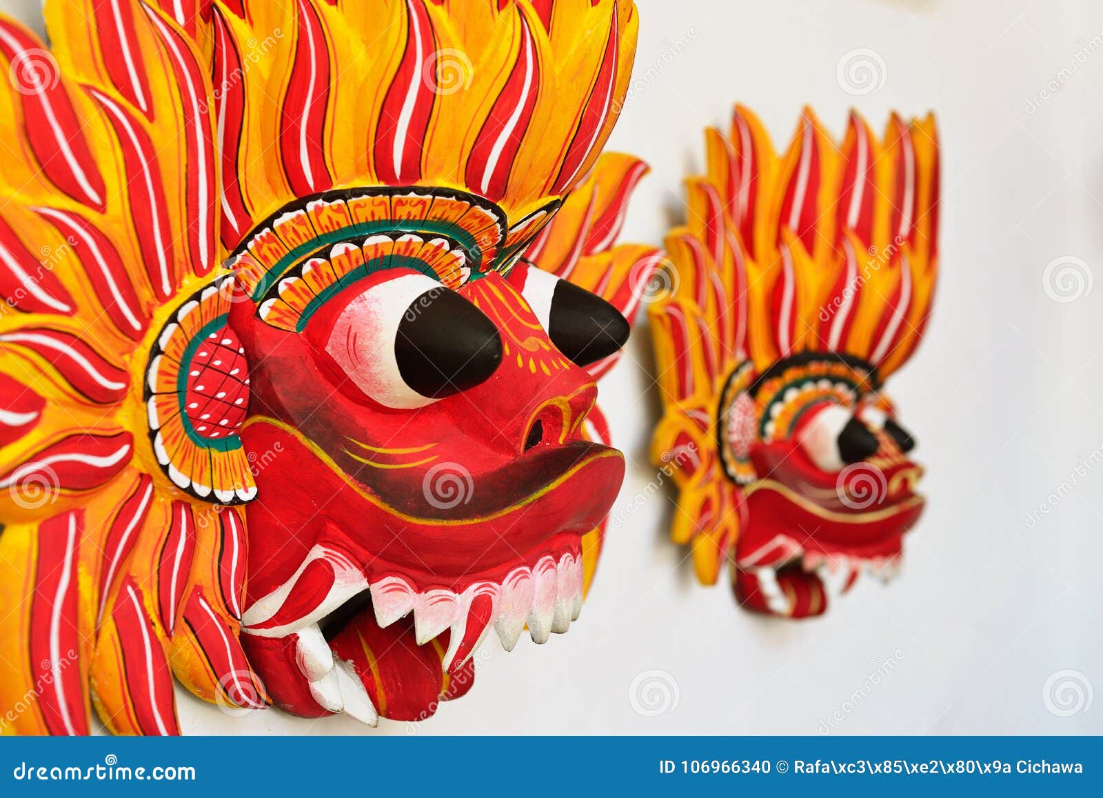 Red fire mask, Sri Lanka stock photo. Image of ethnic - 106966340