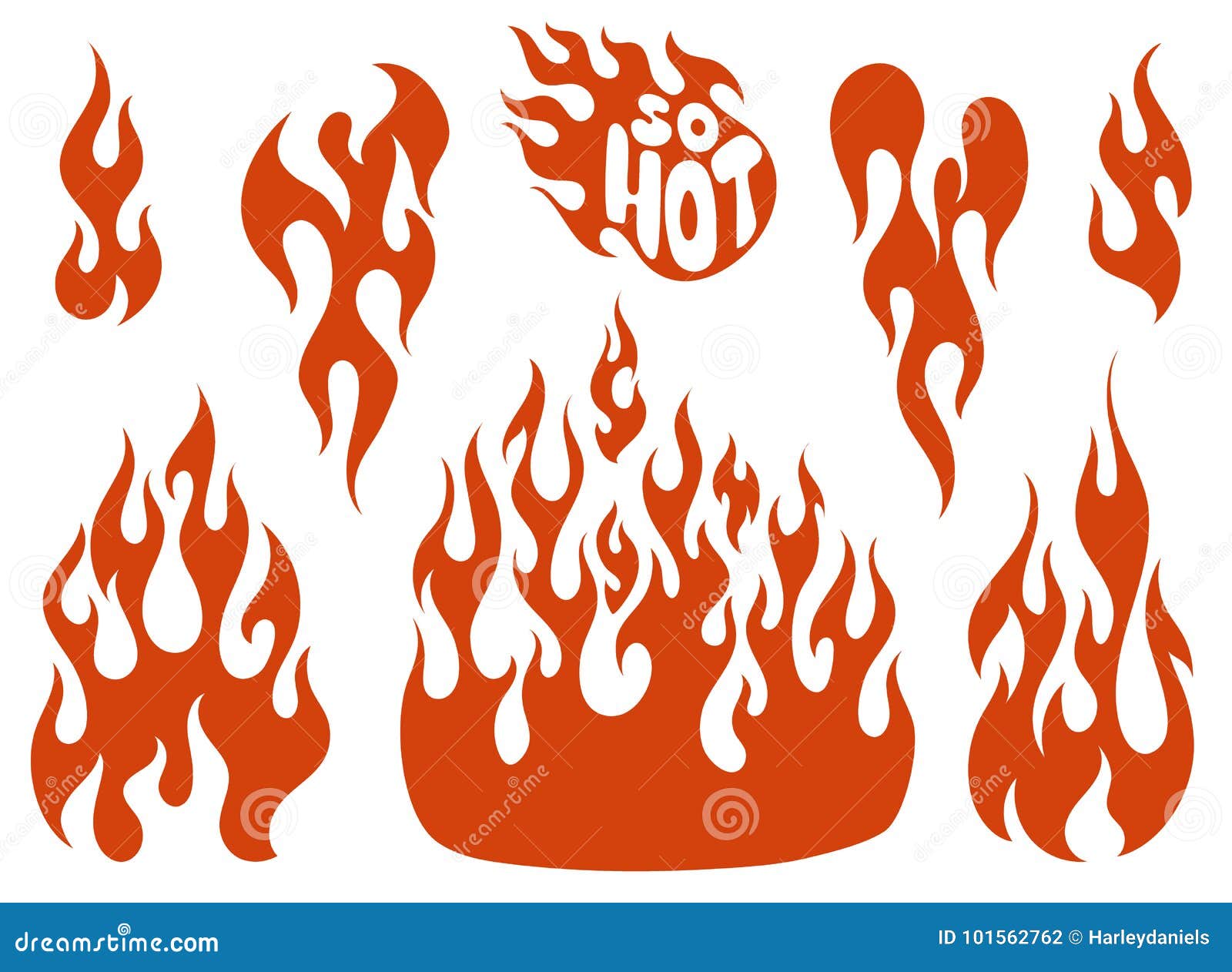 Red flame elements set stock illustration. Illustration of fuel - 101562762