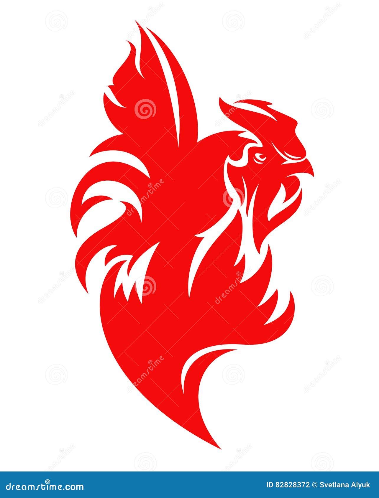 Red Fire Rooster Vector Design Stock Vector - Illustration of symbol ...