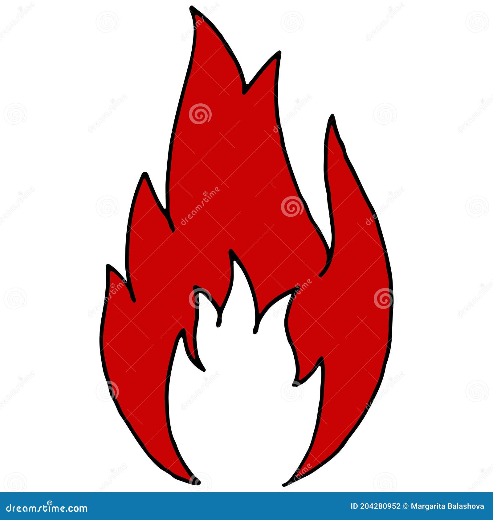 Red Fire, Fire Safety, Doodle Style Vector Element Stock Vector ...