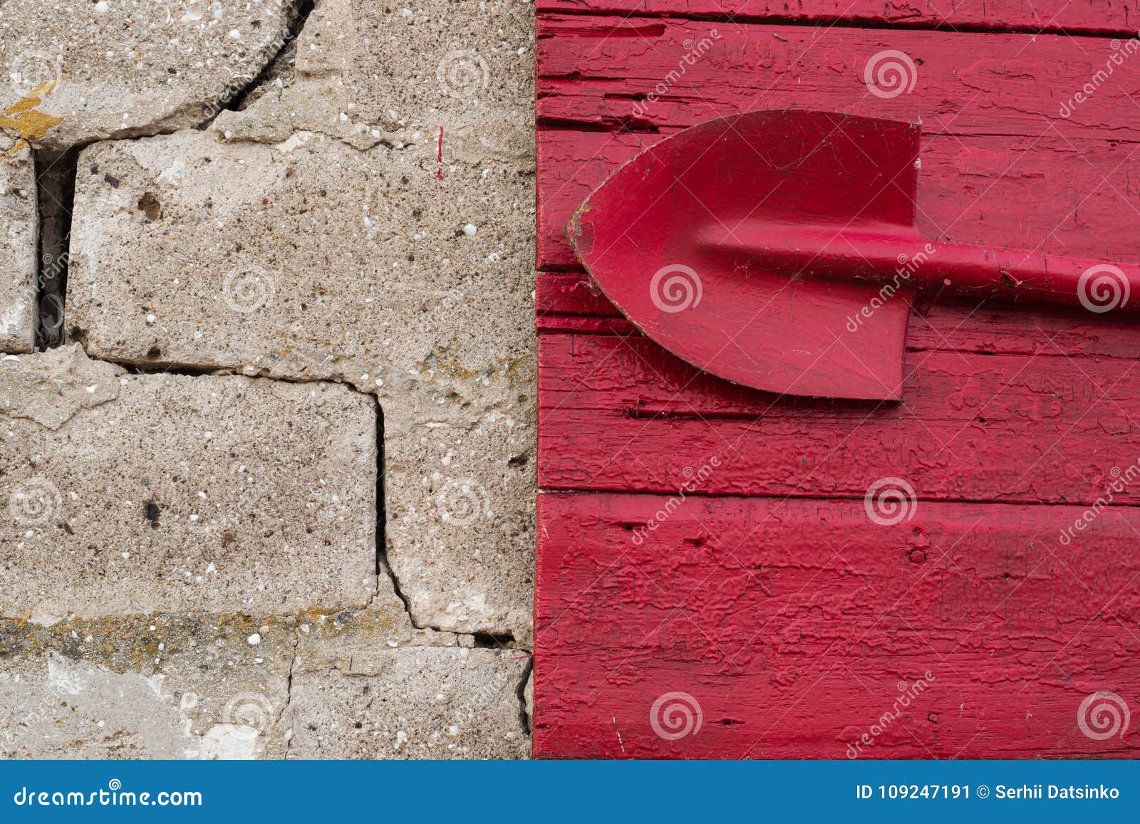 Red Fire Shield on a Stone Wall Stock Image - Image of bucket ...