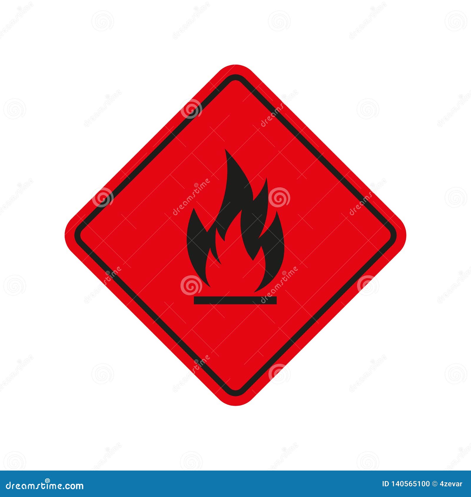 Red Fire Sign on White Vector Illustration Stock Vector - Illustration ...