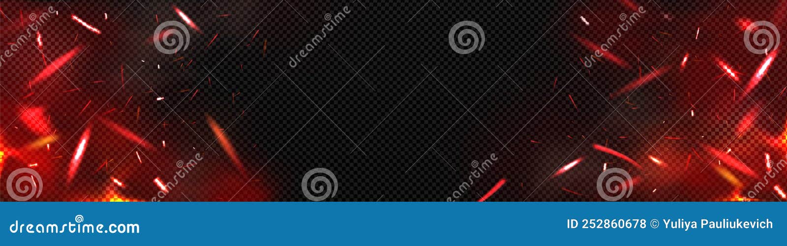 Red Fire Sparks Overlay Effect, Burning Campfire Stock Illustration ...