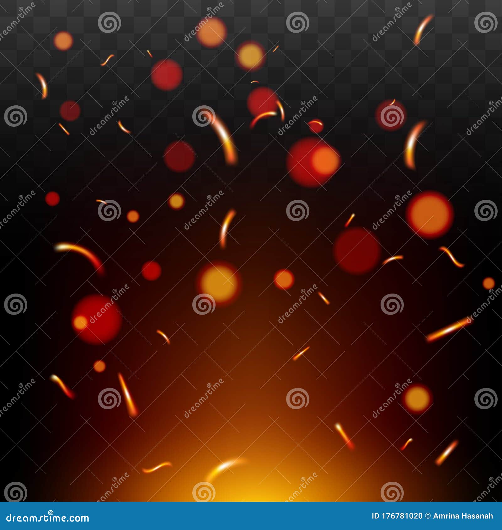 Red Fire Sparks Vector Flying Up. Burning Glowing Particles Stock ...
