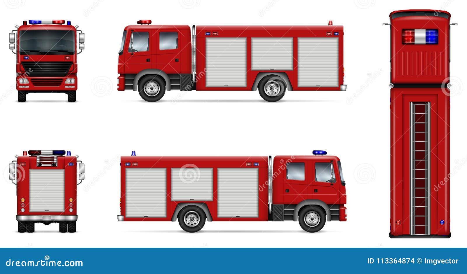 Fire Truck Vector Cartoon Illustration Coloring Page Or Book