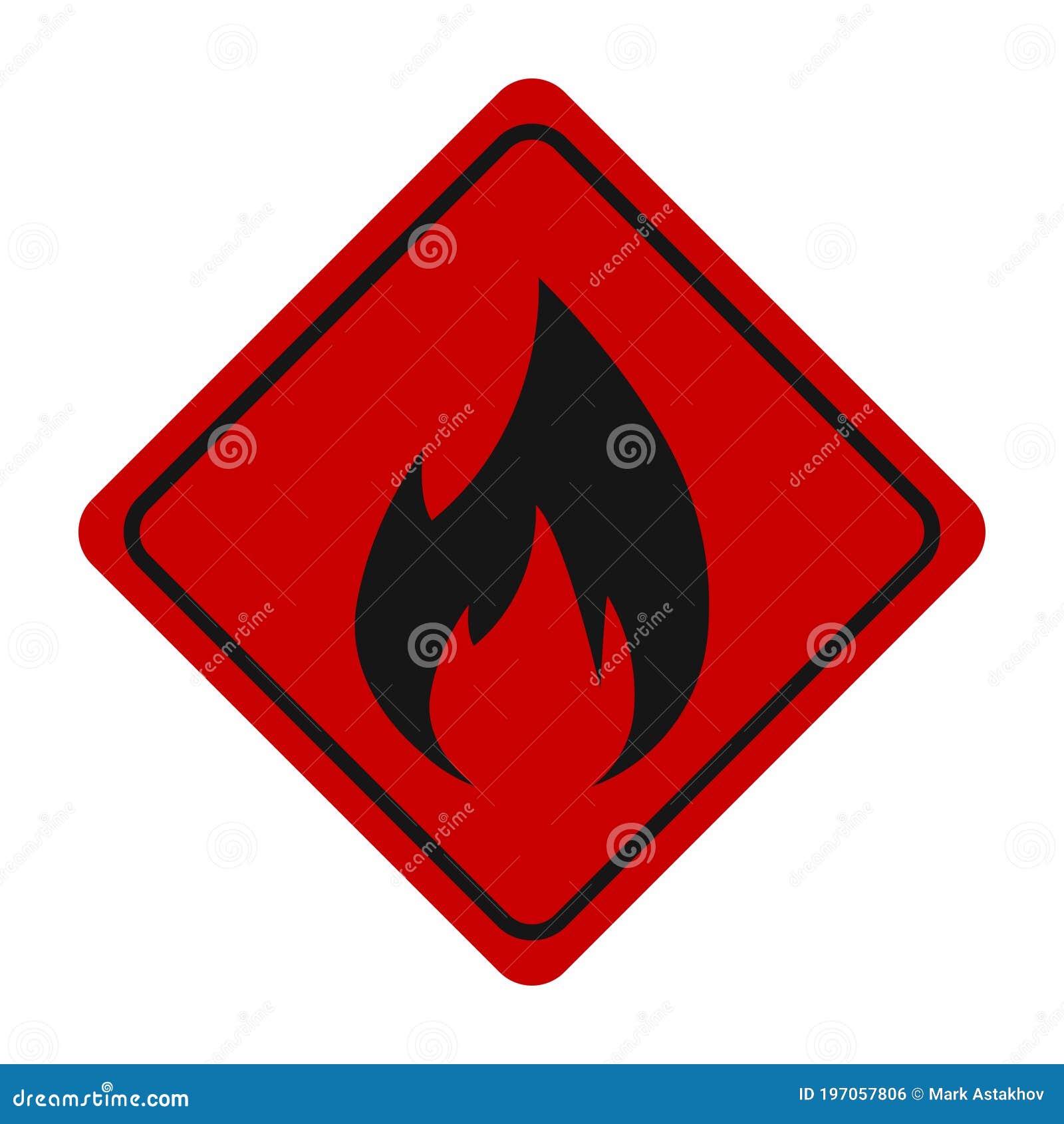 Red Fire Vector Icon. Danger Sign Stock Vector - Illustration of heat ...