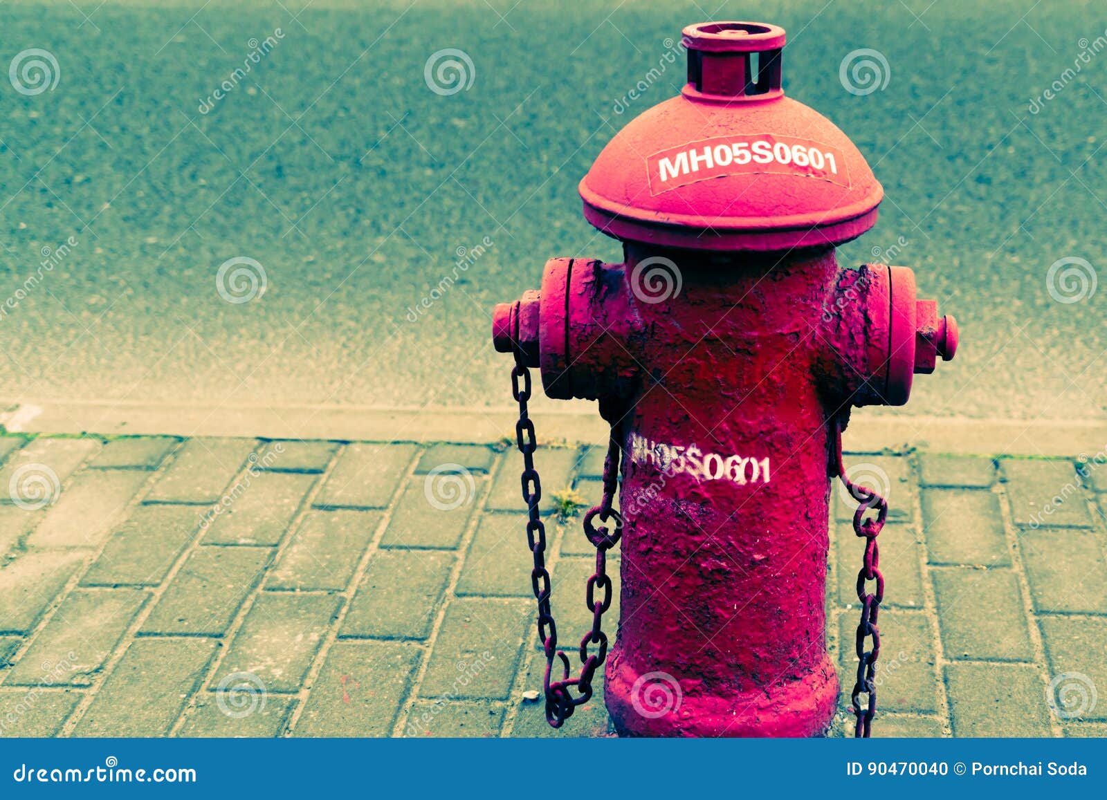 Red Hydrant On The Road For Fire Services. Stock Photography ...
