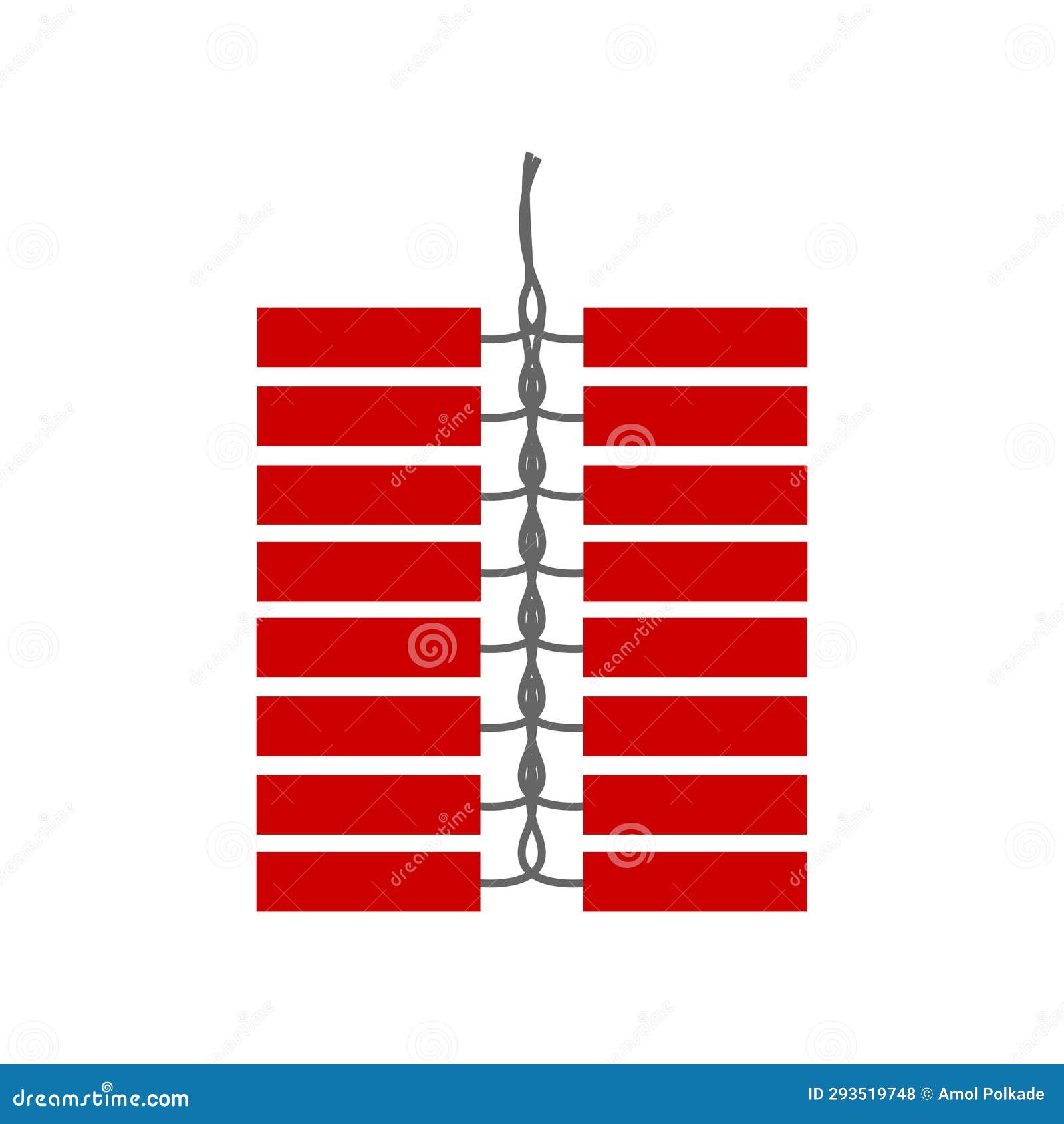 Red Firecracker Set Vector Illustration Stock Vector - Illustration of ...