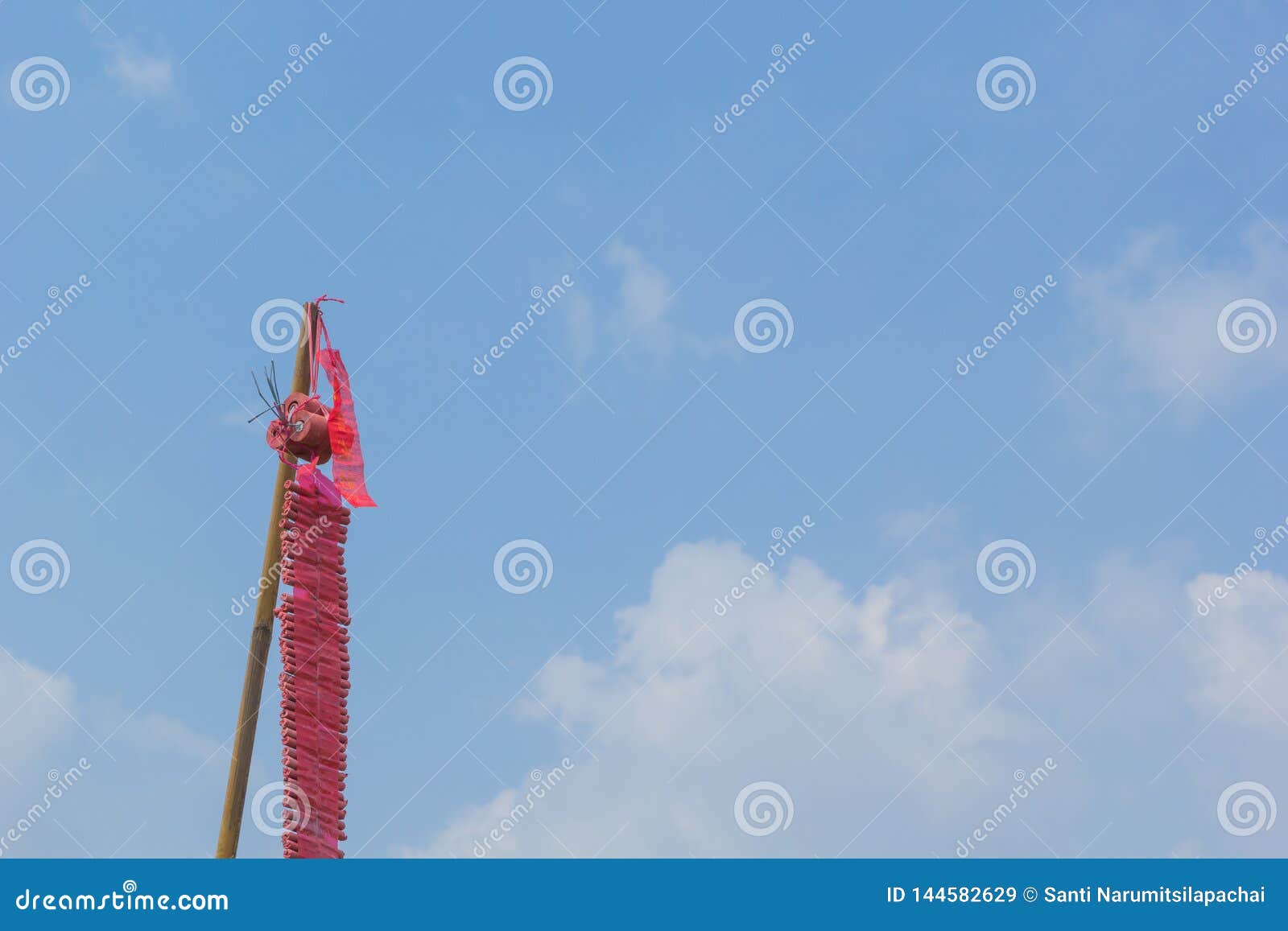 Red Firecrackers on Blue Sky Stock Image - Image of sunshine, blatant ...