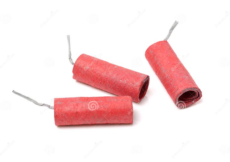 Red firecrackers stock image. Image of bangers, isolated - 134547391