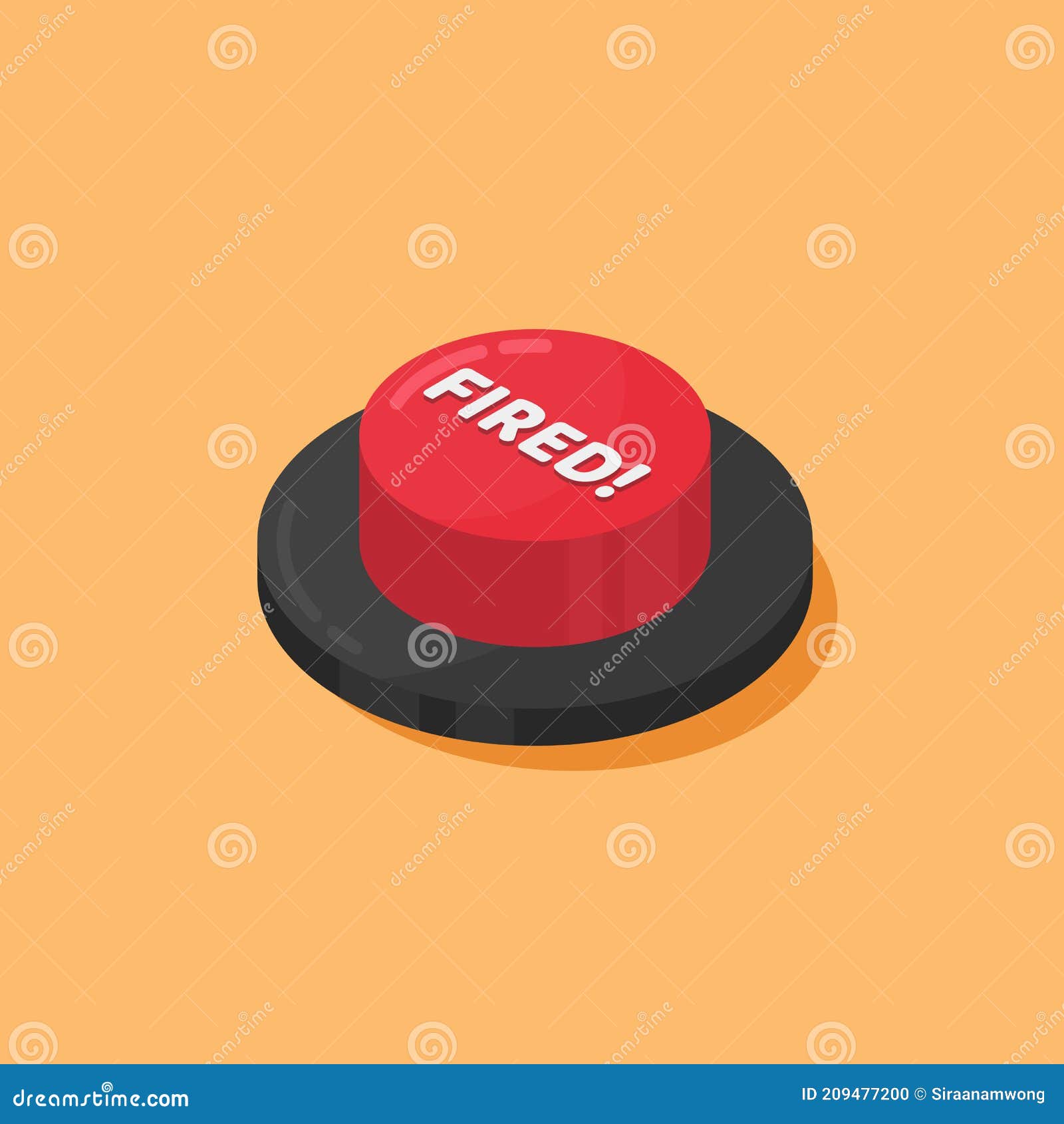 Red Fired button stock vector. Illustration of graphic - 209477200