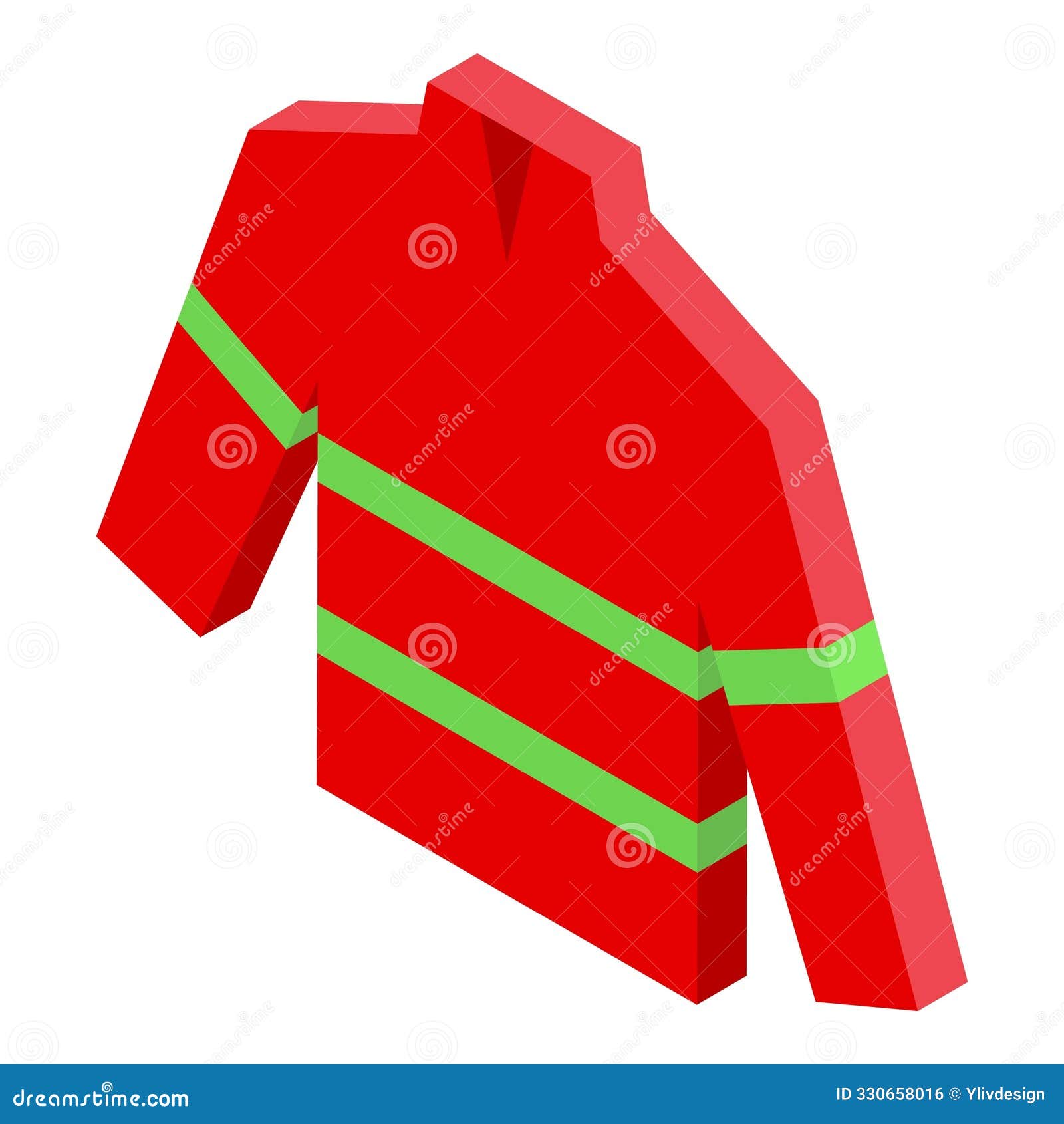 Red Firefighter Uniform Protecting from Fire Isometric View Stock ...