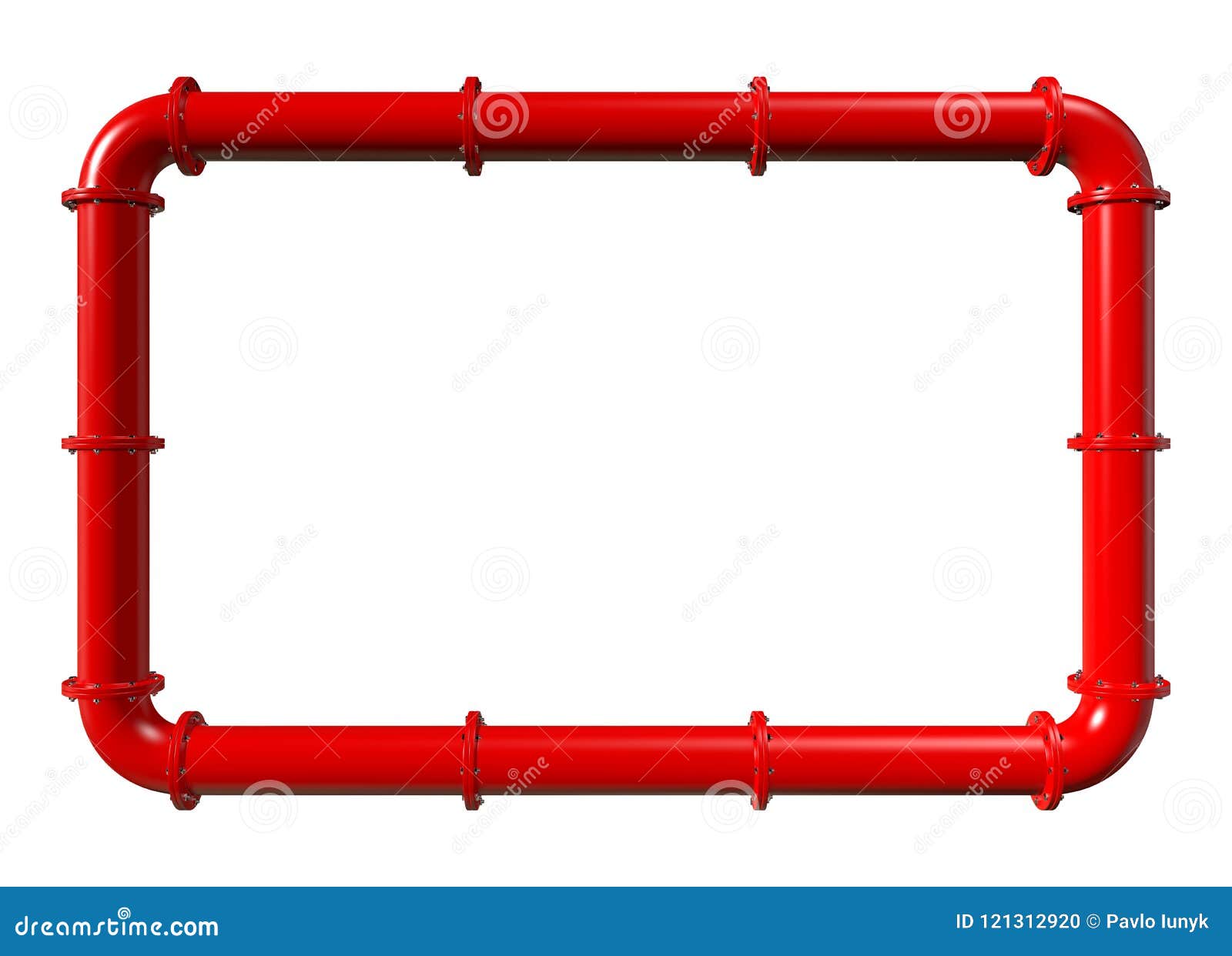 Red Firefighting Pipeline Frame Stock Illustration - Illustration of ...