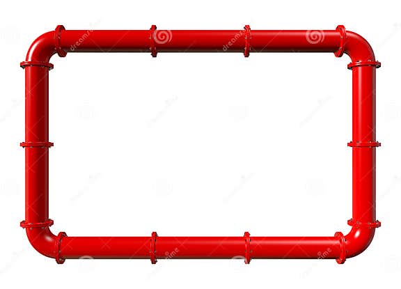 Red Firefighting Pipeline Frame Stock Illustration - Illustration of ...