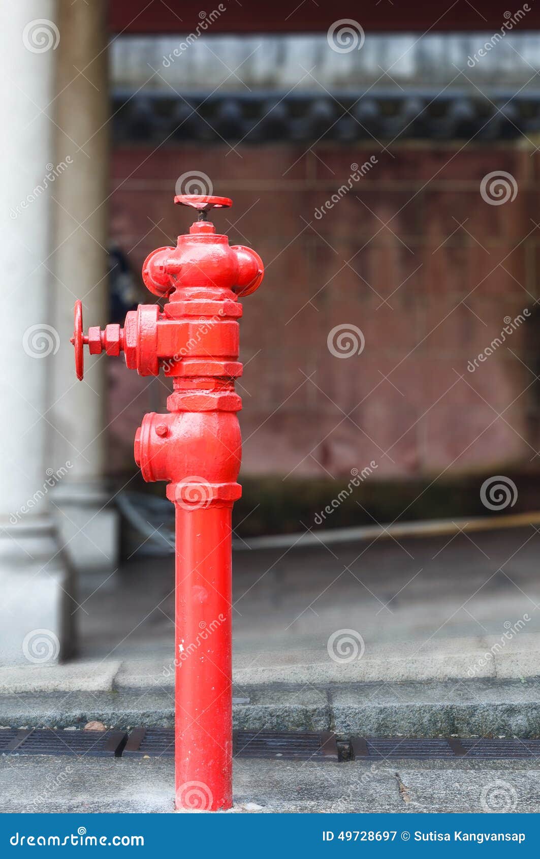 Red Fireplug Standing on Footpath Stock Image - Image of footpath ...