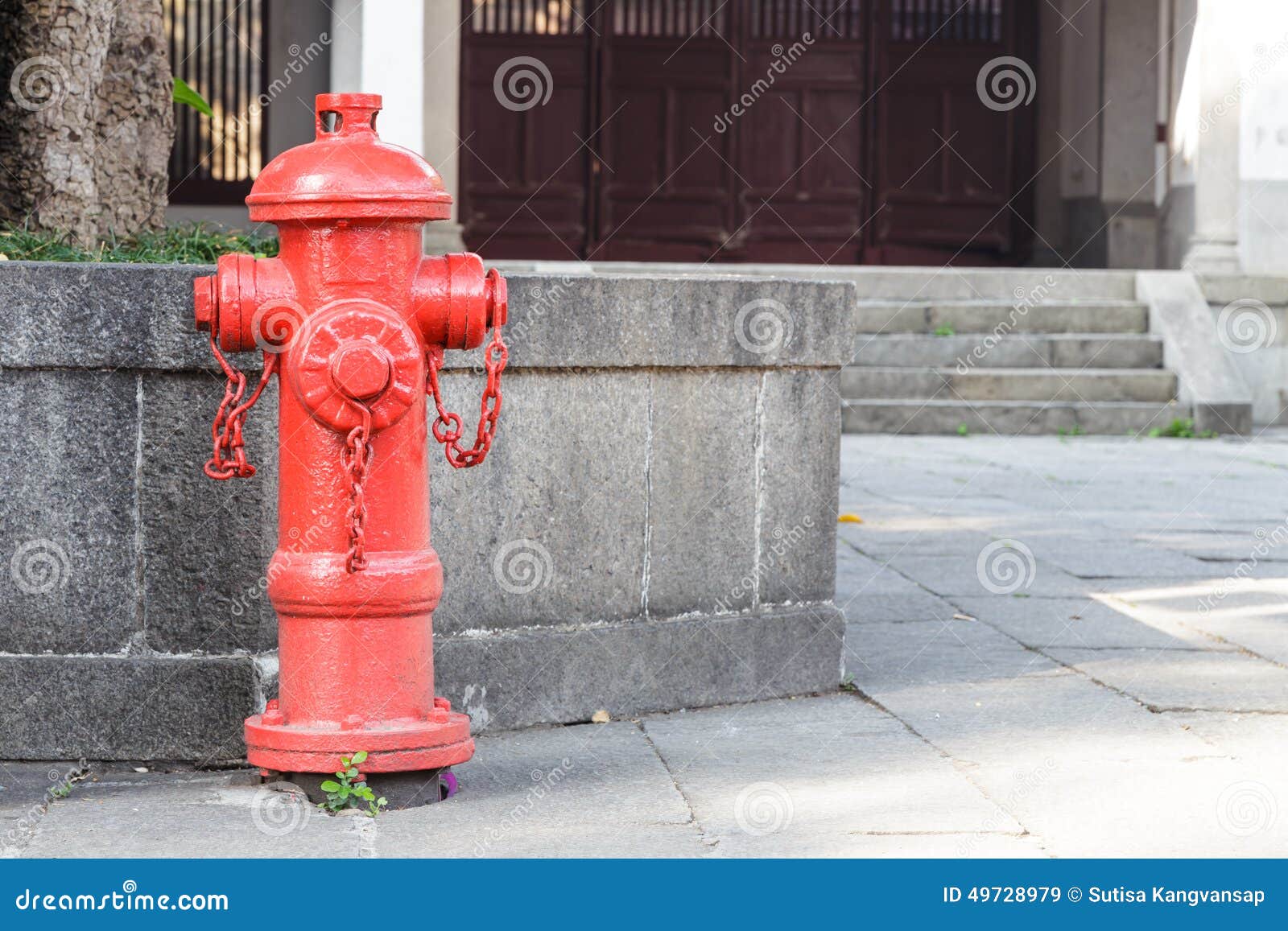 Red Fireplug Standing on Footpath Stock Image - Image of city, safety ...